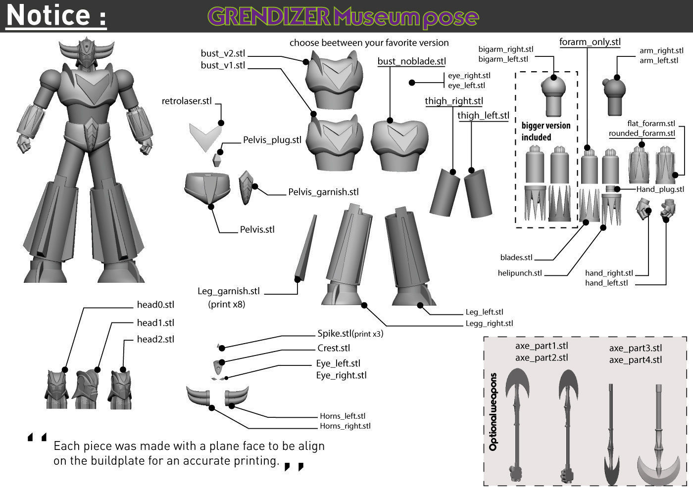 Grendizer Museum pose - FDM optimized 3D model 3D printable | CGTrader