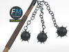 Three ball medieval flail 3D model | CGTrader