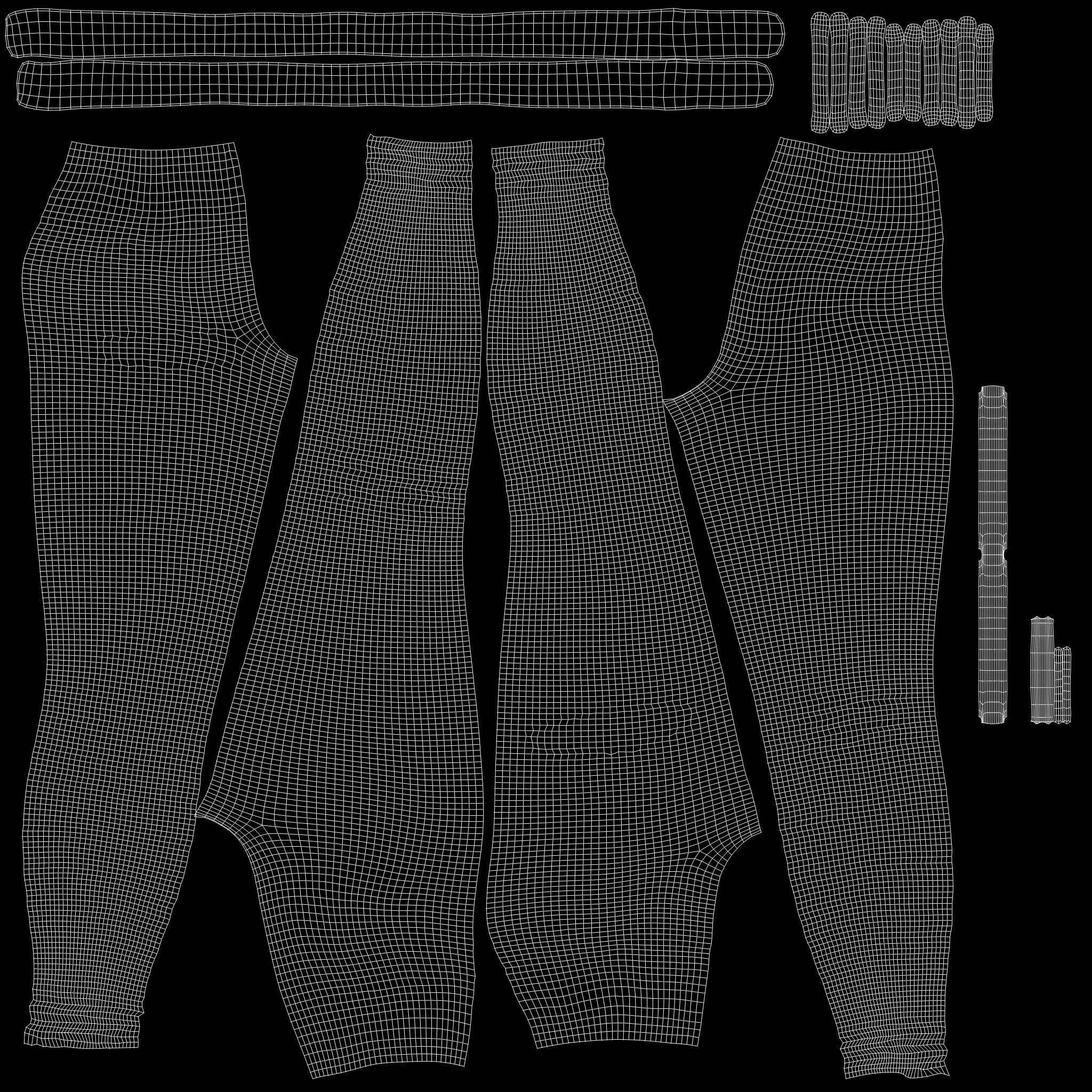 3D model Tight Fit Blue Torn Jeans Denim Pants VR / AR / low-poly ...