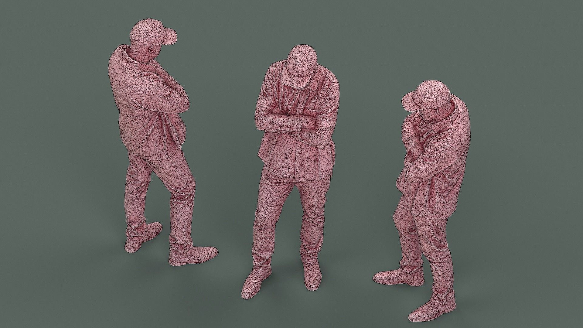 Strike man in plaid shirt and jeans 3D model | CGTrader