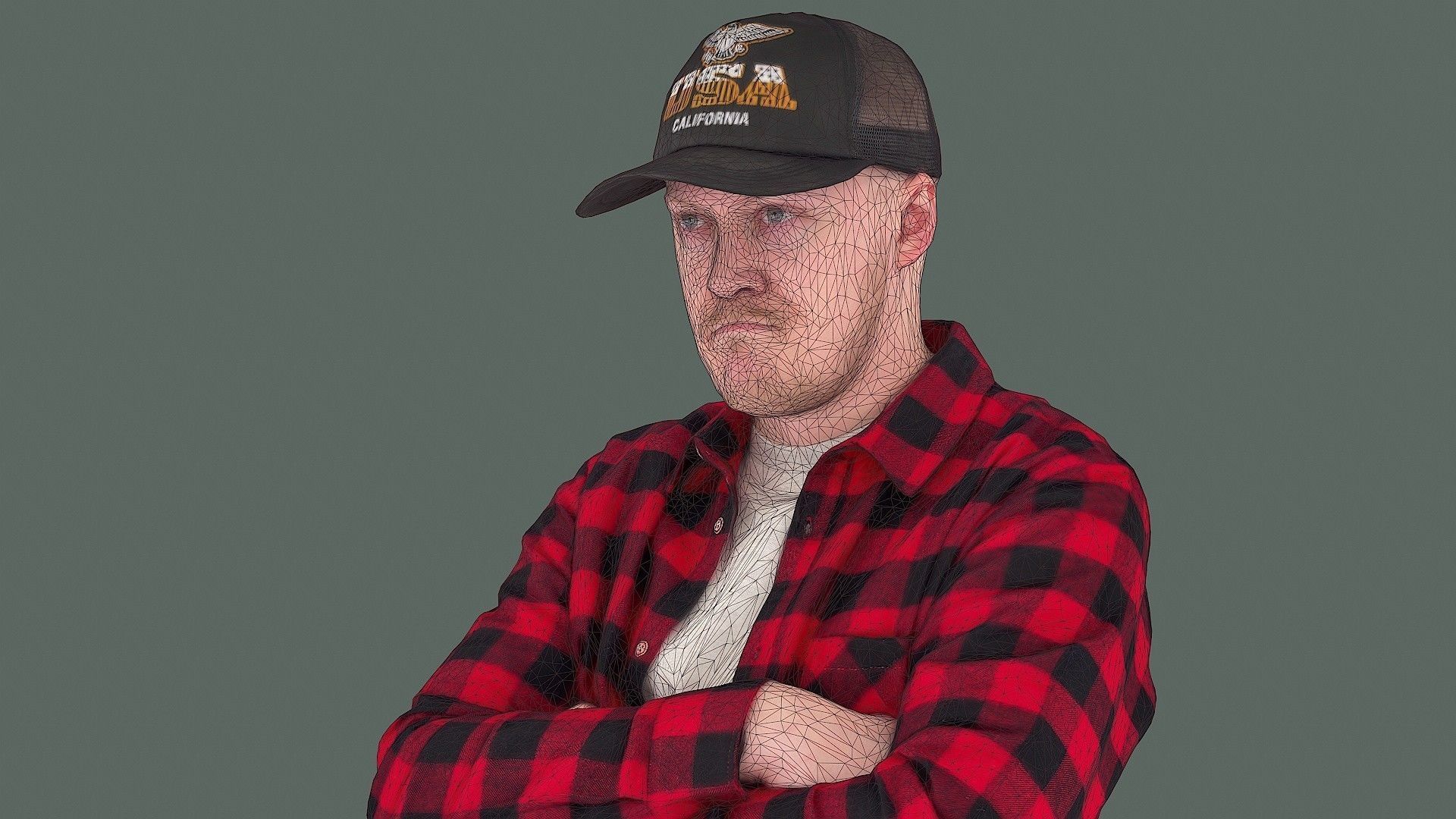 Strike man in plaid shirt and jeans 3D model | CGTrader