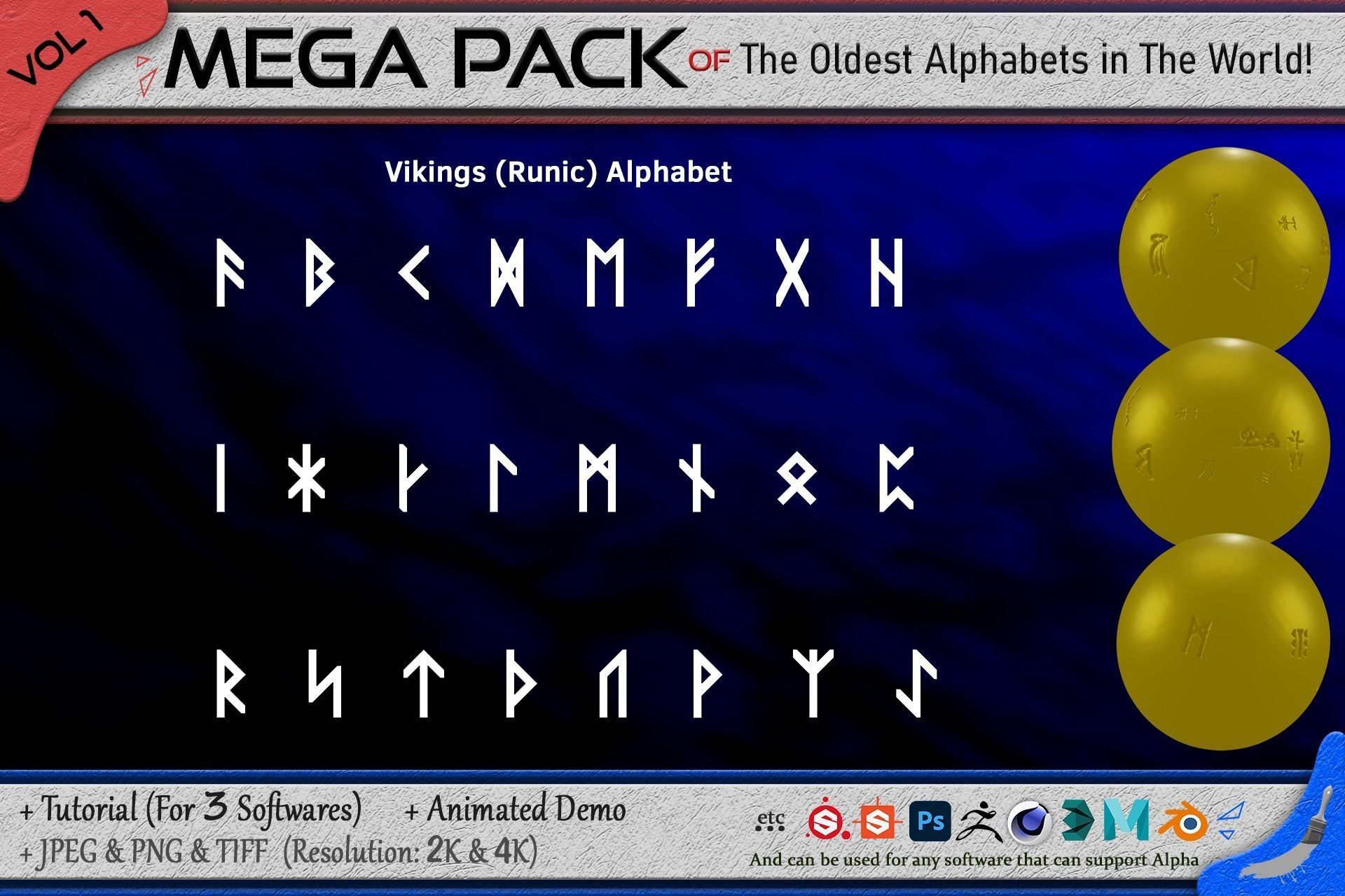 440 Alpha Symbols from The Oldest Alphabets in the World - Vol 1 ...