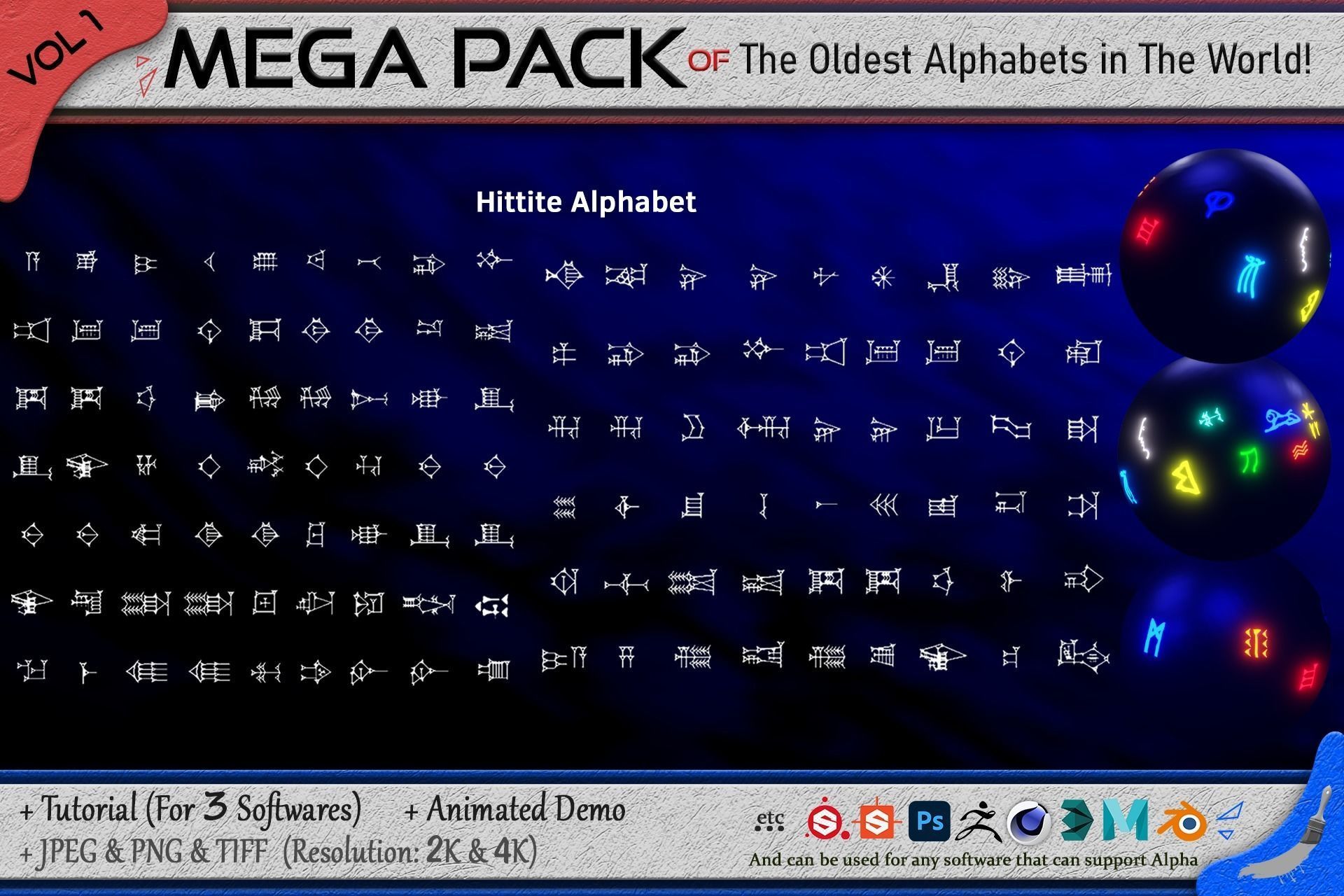 440 Alpha Symbols from The Oldest Alphabets in the World - Vol 1 ...