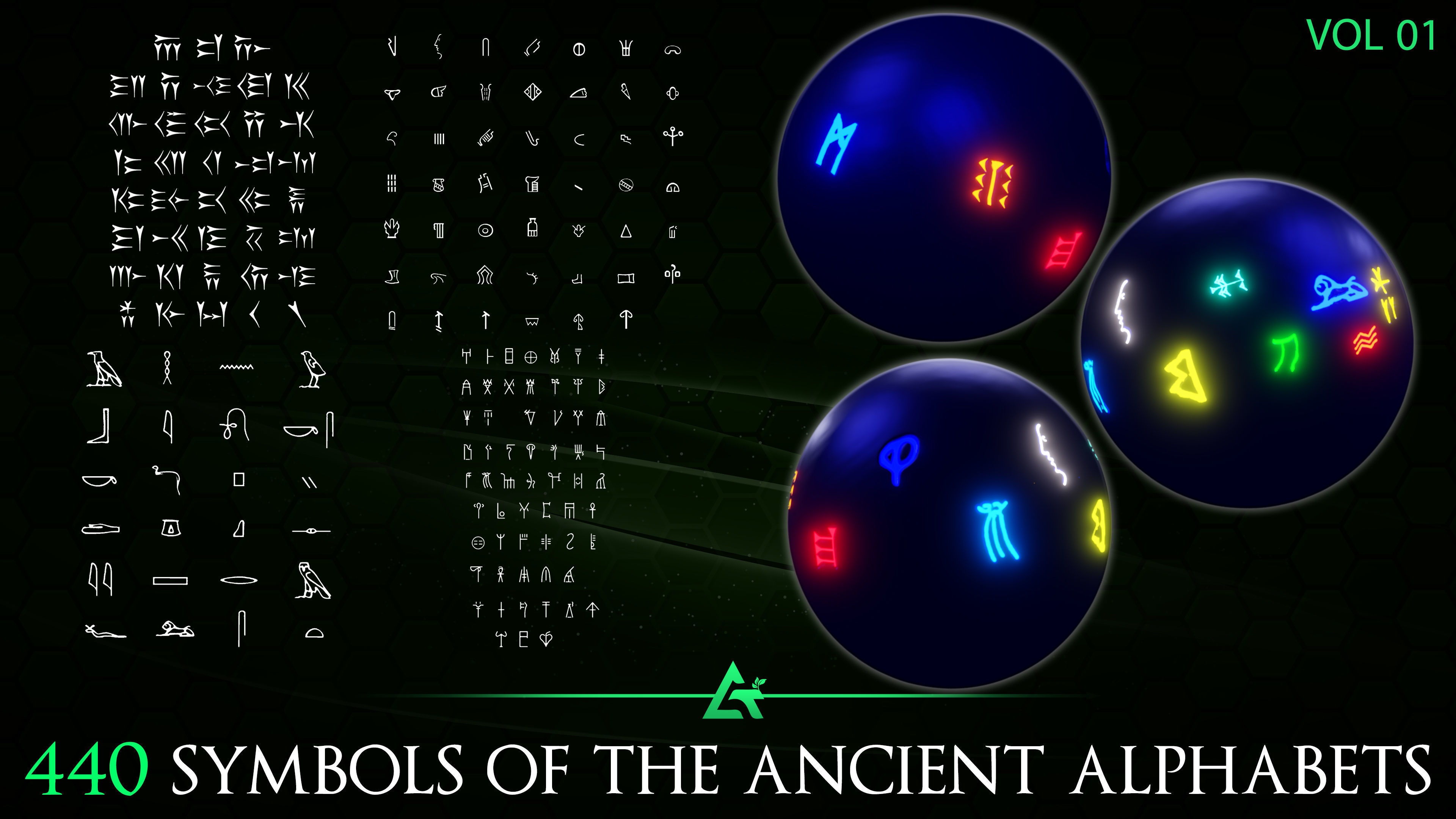 440 Alpha Symbols from The Oldest Alphabets in the World - Vol 1 ...