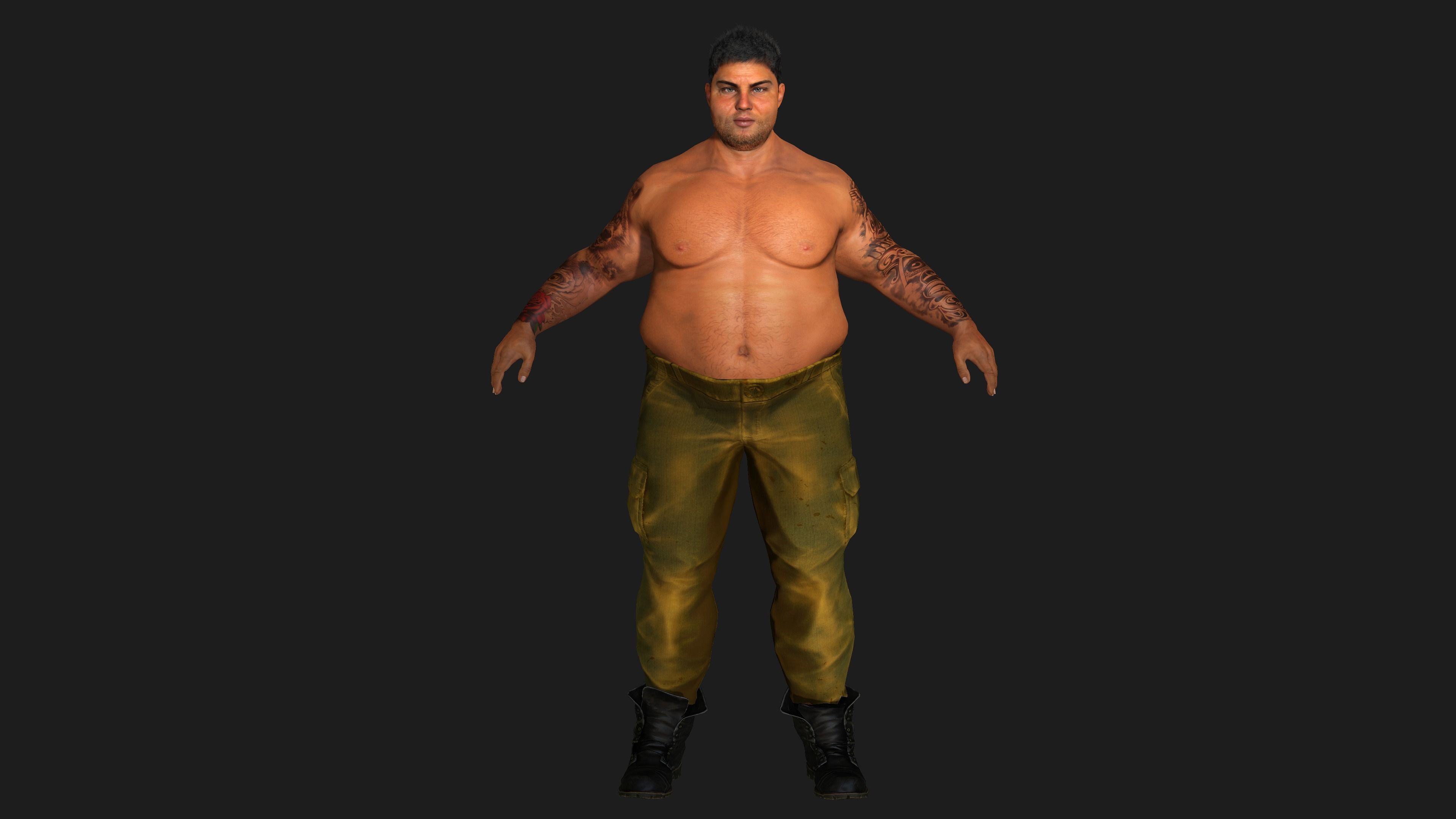 3D model AAA 3D REALISTIC FAT MALE CHARACTER 01 - RIGGED GAME READY GTA ...