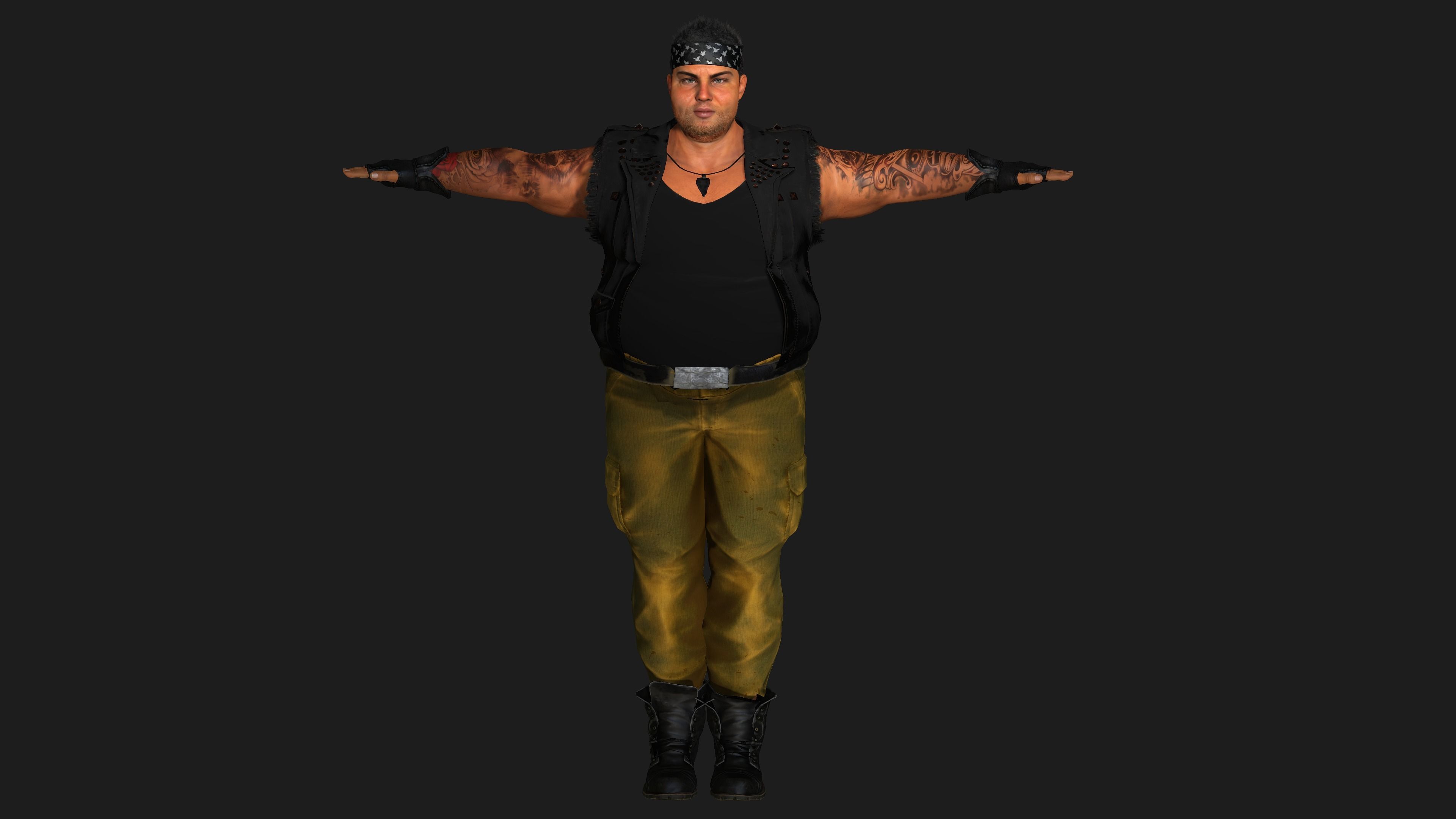 3D model AAA 3D REALISTIC FAT MALE CHARACTER 01 - RIGGED GAME READY GTA VR / AR / low-poly ...