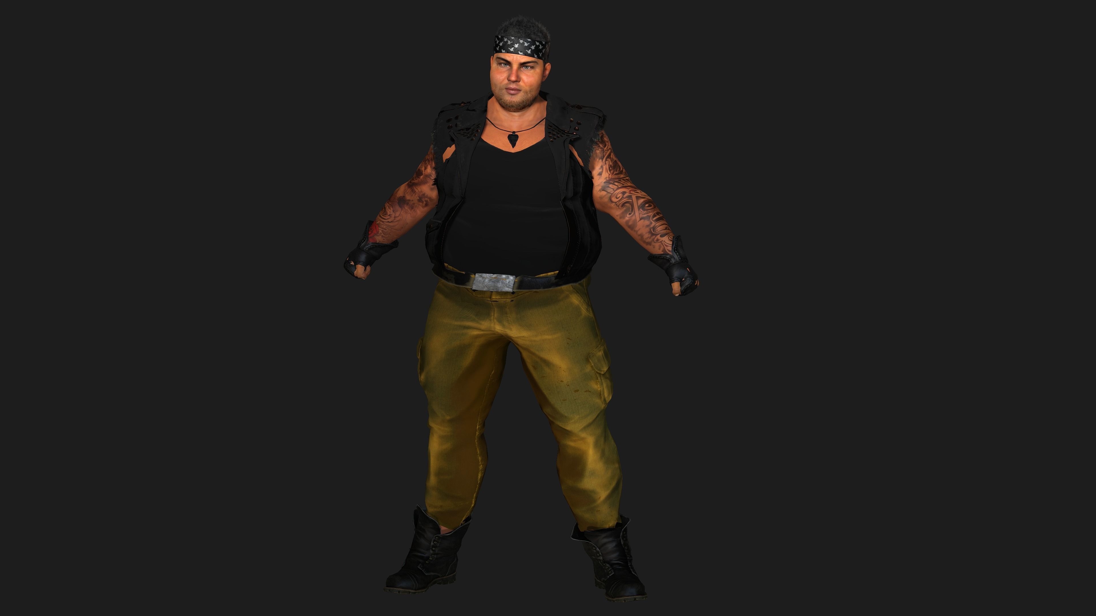 3D model AAA 3D REALISTIC FAT MALE CHARACTER 01 - RIGGED GAME READY GTA VR / AR / low-poly ...