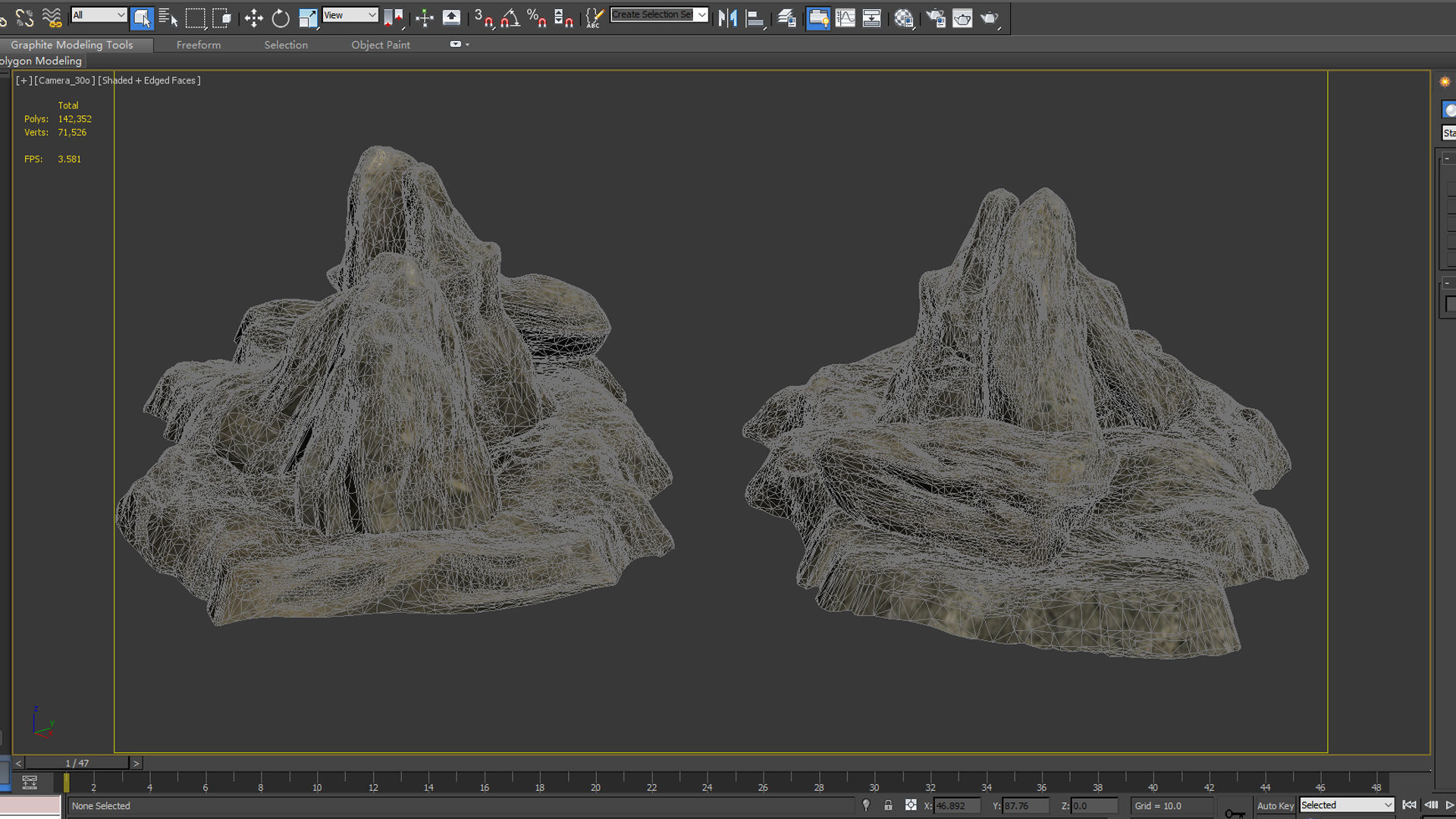 realistic concrete stream cliff stone boulder 3D model | CGTrader