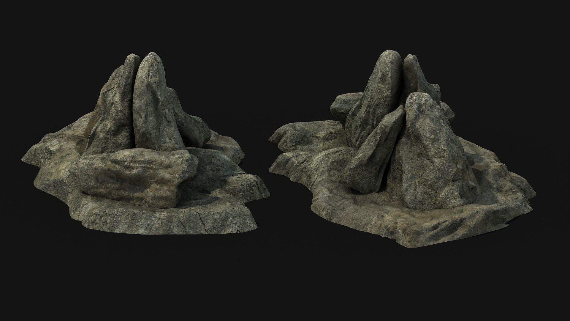 realistic concrete stream cliff stone boulder 3D model | CGTrader