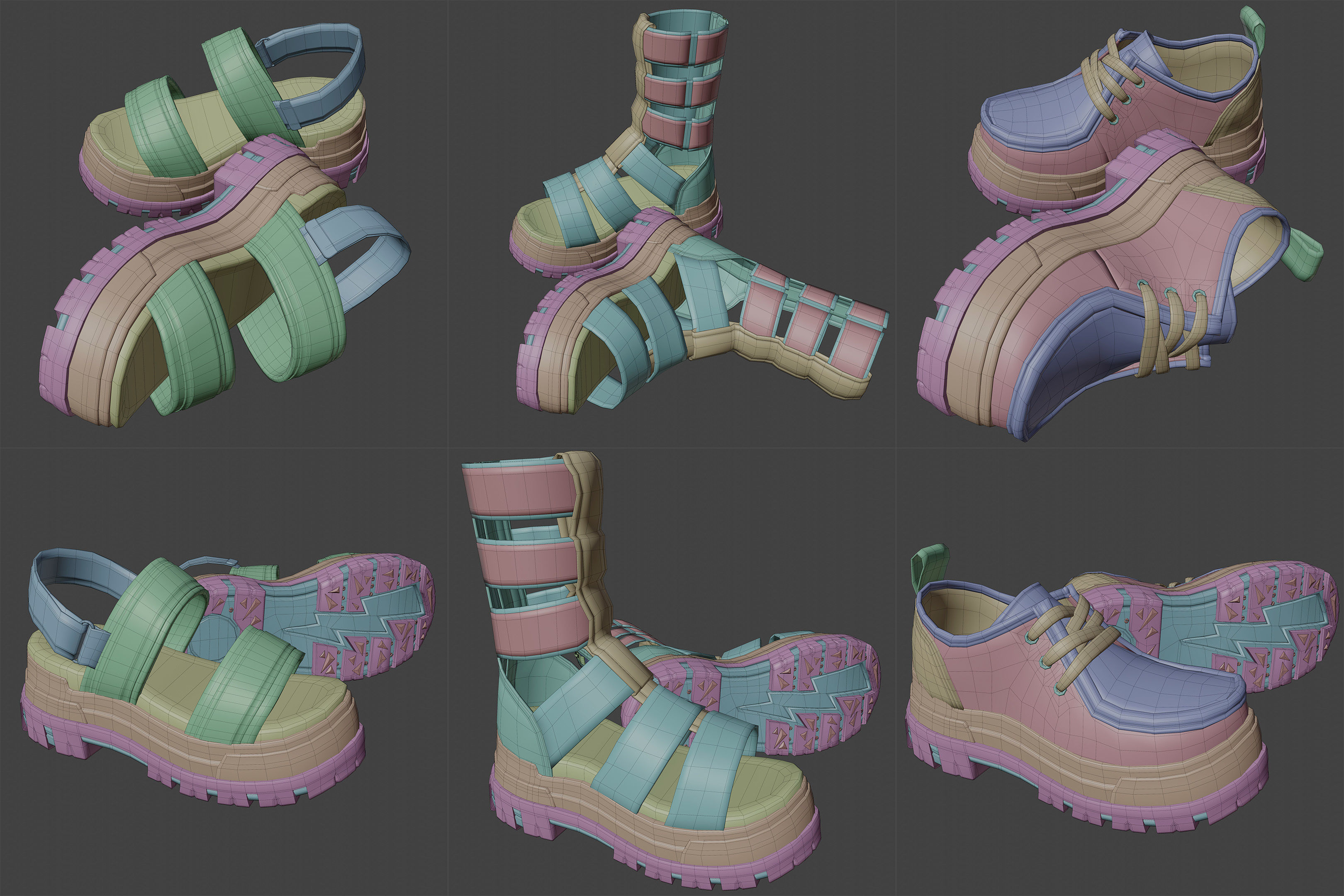 Buffalo Aspha shoe collection 3D model | CGTrader