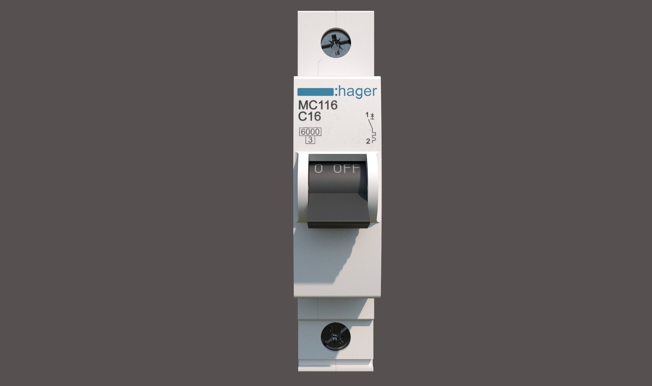 Hager 1-pole circuit breaker 3D model | CGTrader