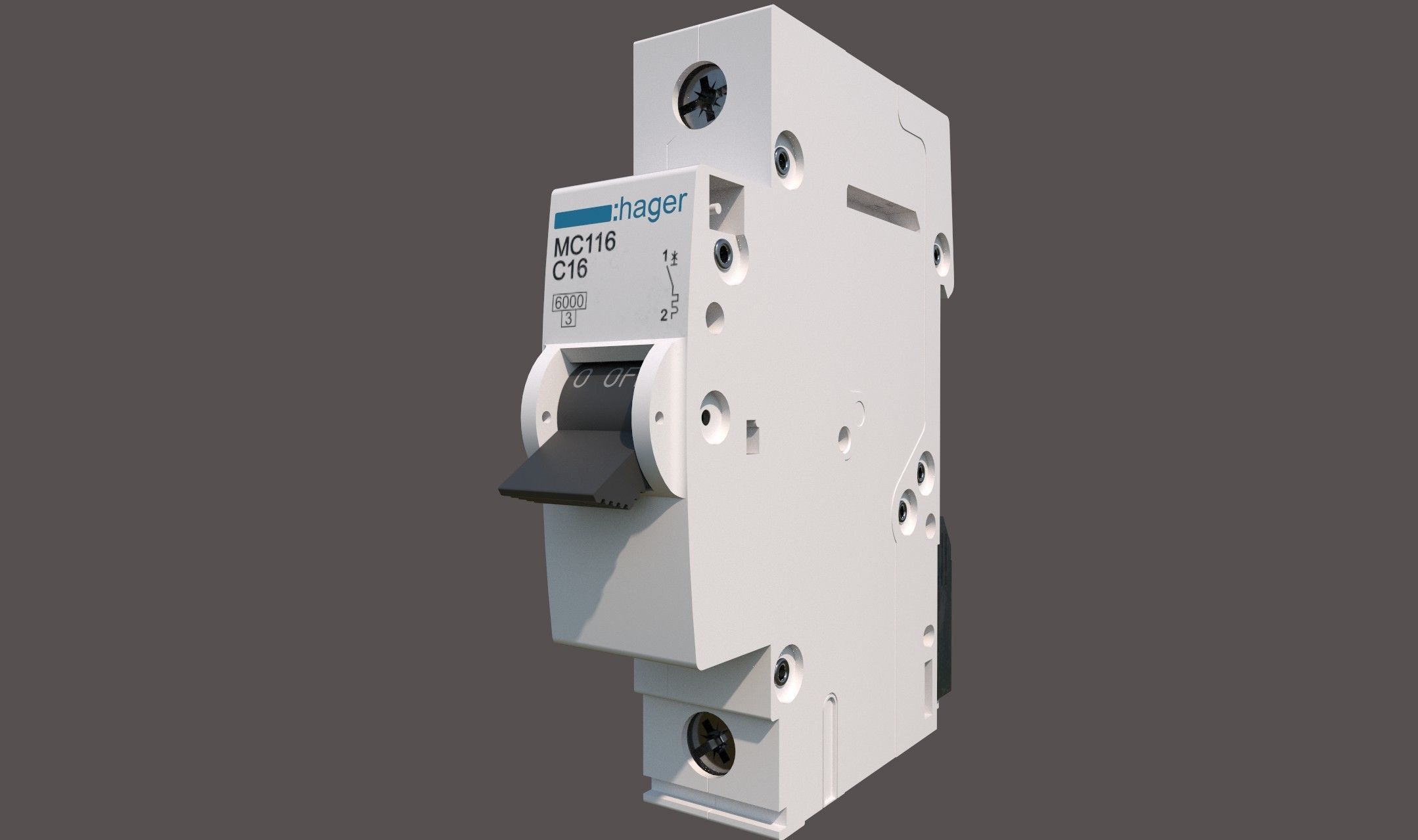 Hager 1-pole circuit breaker 3D model | CGTrader