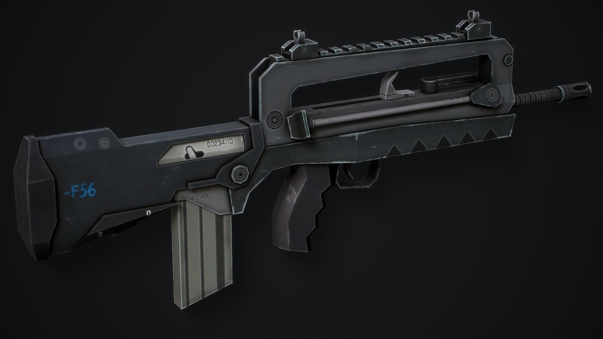 3D model Famas F-1 Assault Rifle - Low Poly Game Ready VR / AR / low ...