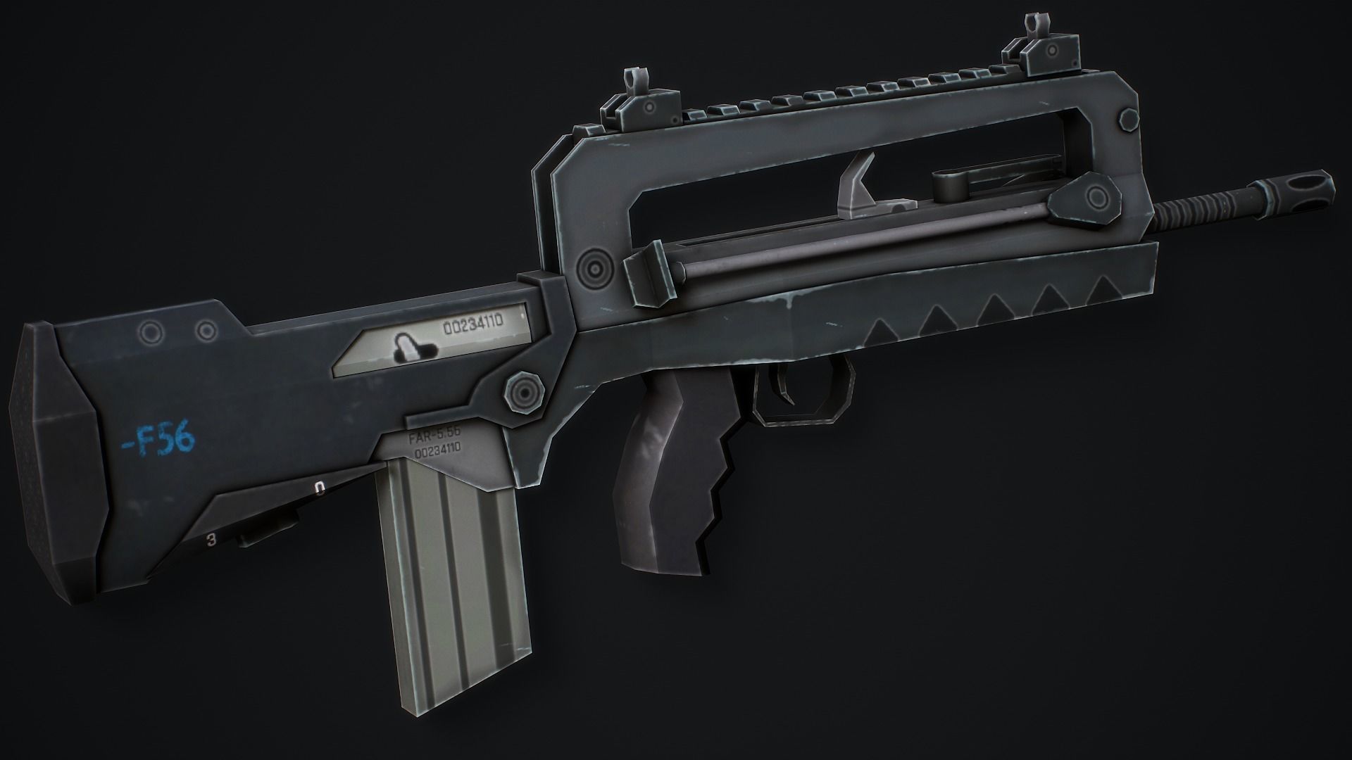 3D model Famas F-1 Assault Rifle - Low Poly Game Ready VR / AR / low ...