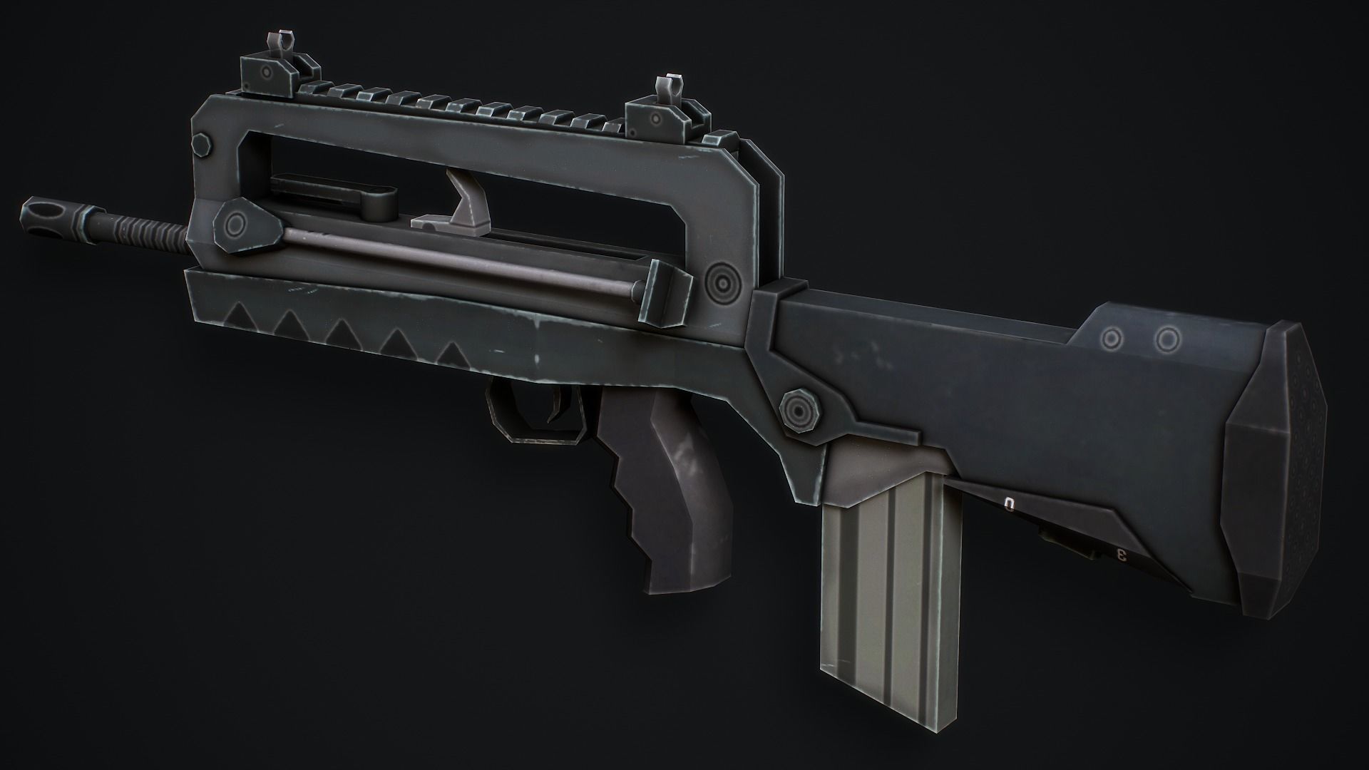 3D model Famas F-1 Assault Rifle - Low Poly Game Ready VR / AR / low ...