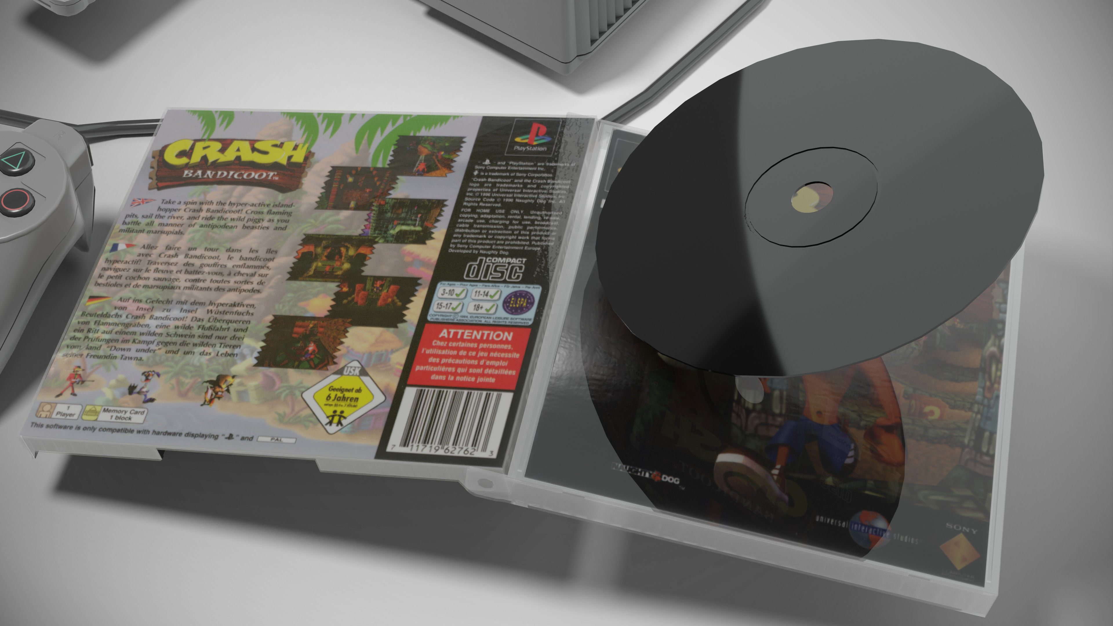 3D model Sony PlayStation PS1 SCPH-1002 VR / AR / low-poly | CGTrader