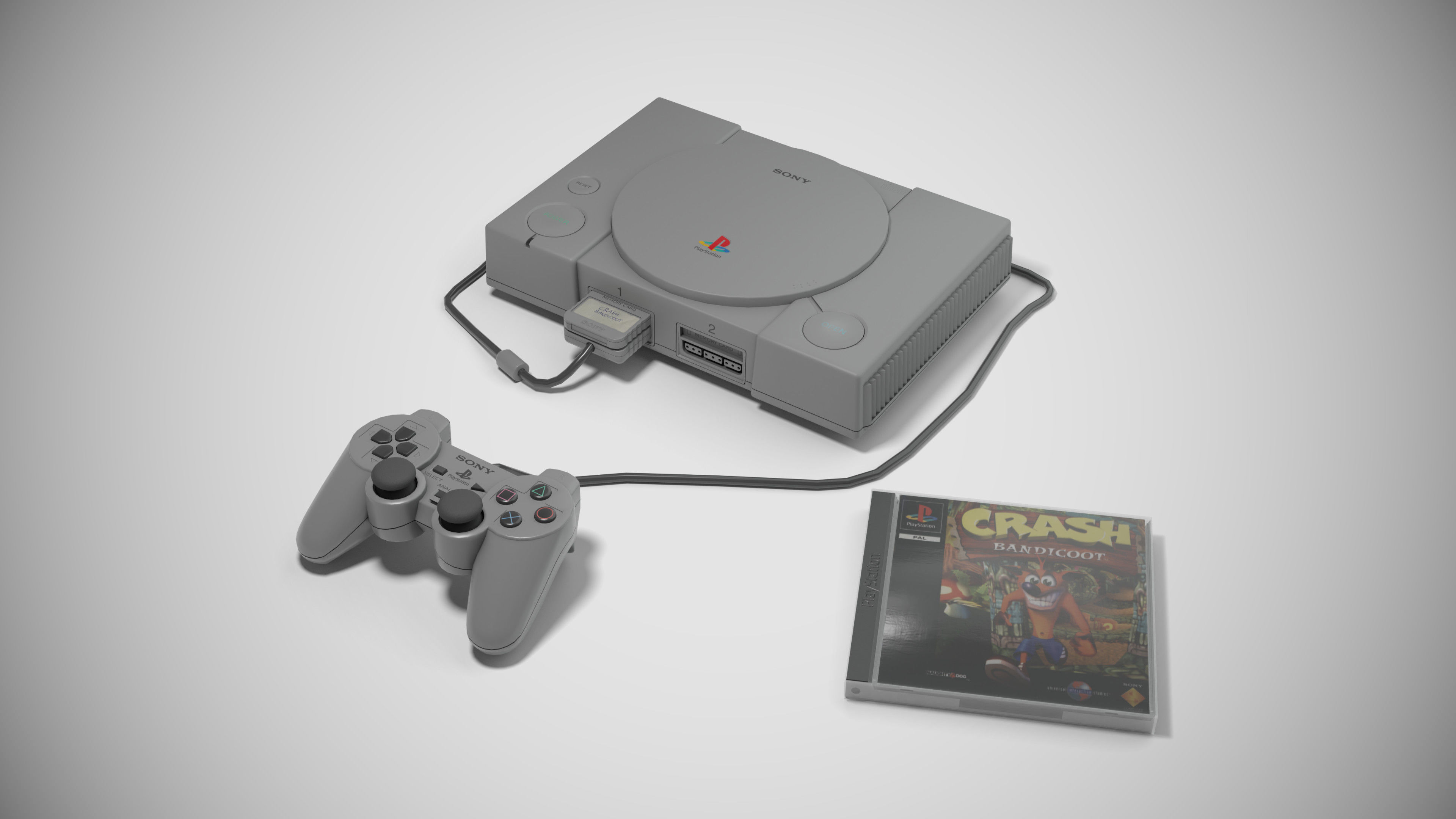 3D model Sony PlayStation PS1 SCPH-1002 VR / AR / low-poly | CGTrader