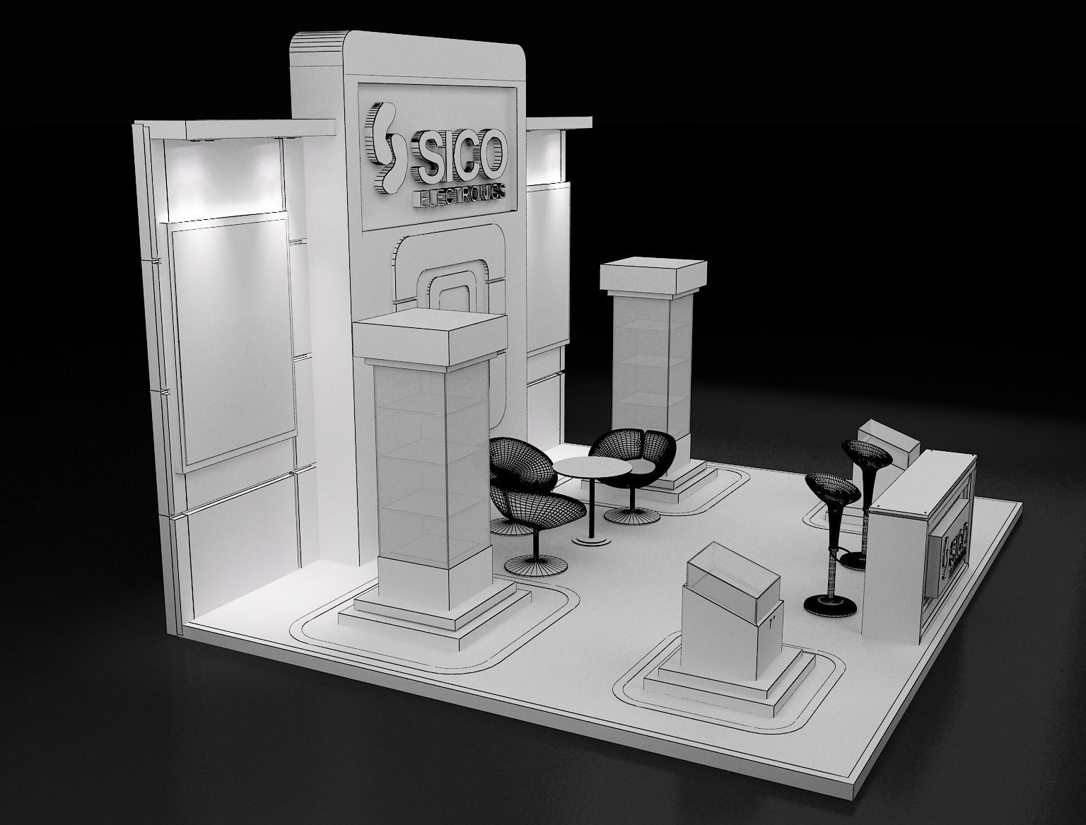 Booth Exhibition Stand a303a 3D model | CGTrader