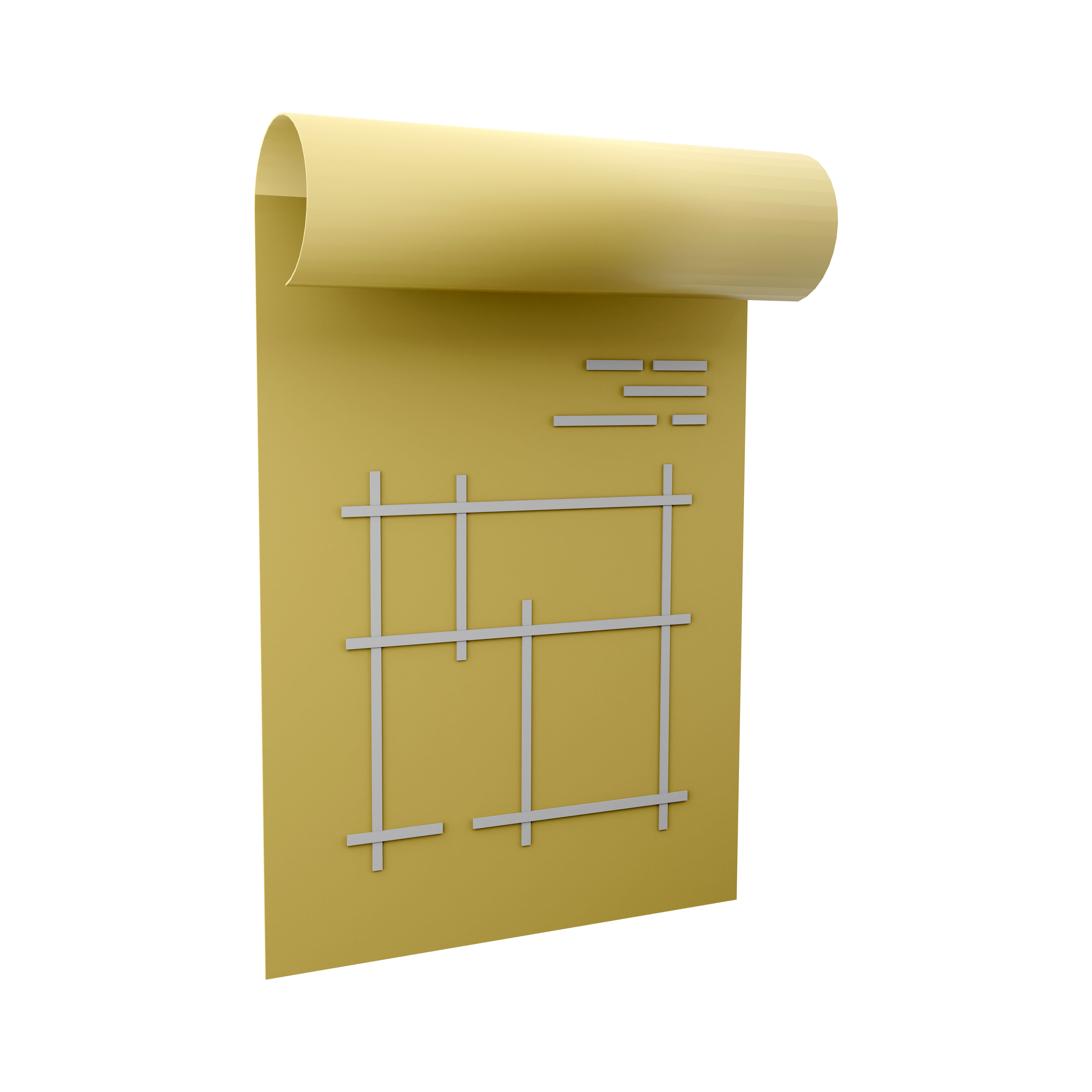 Building plan cartoon icon 3D model | CGTrader