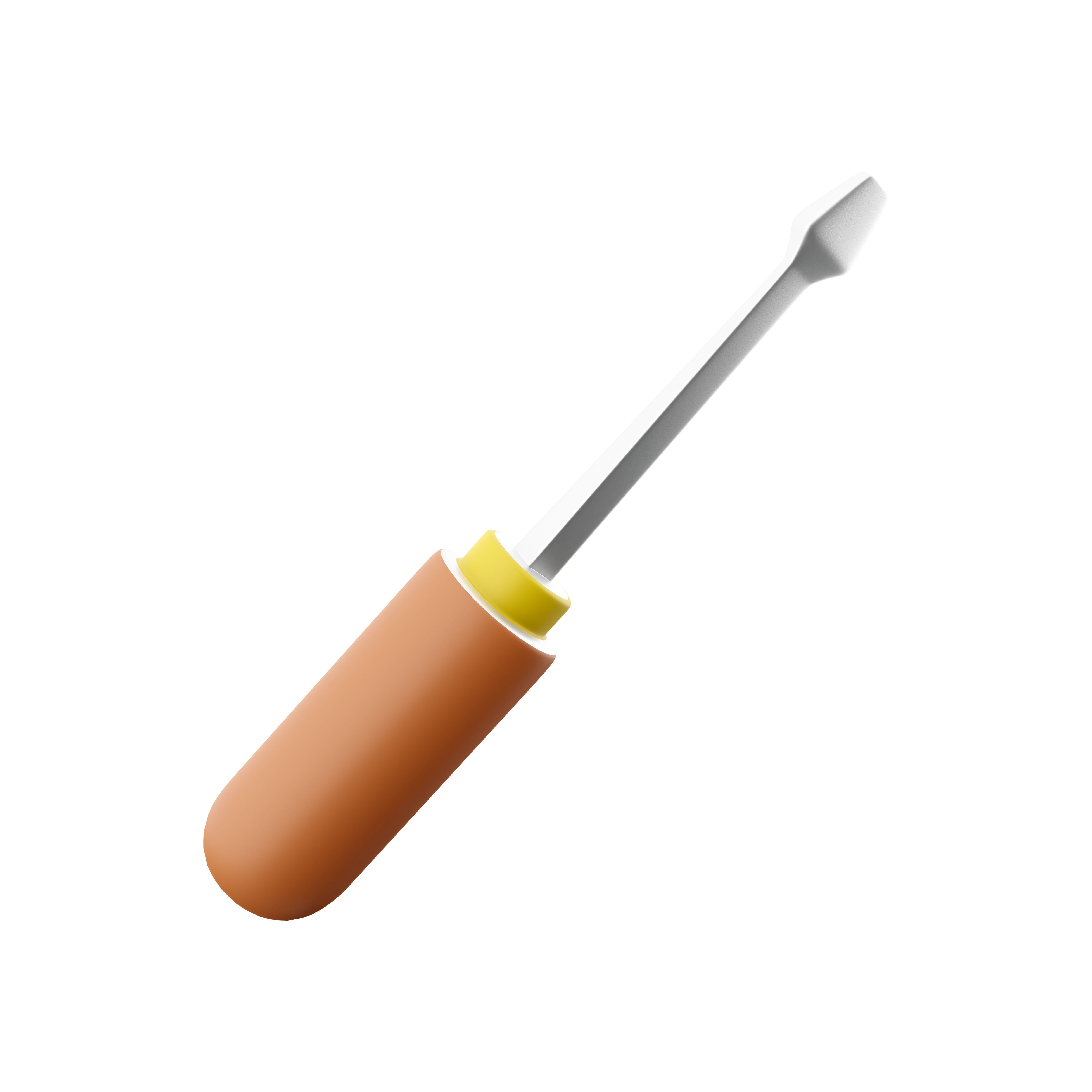 Flat head screwdriver cartoon icon 3D model | CGTrader