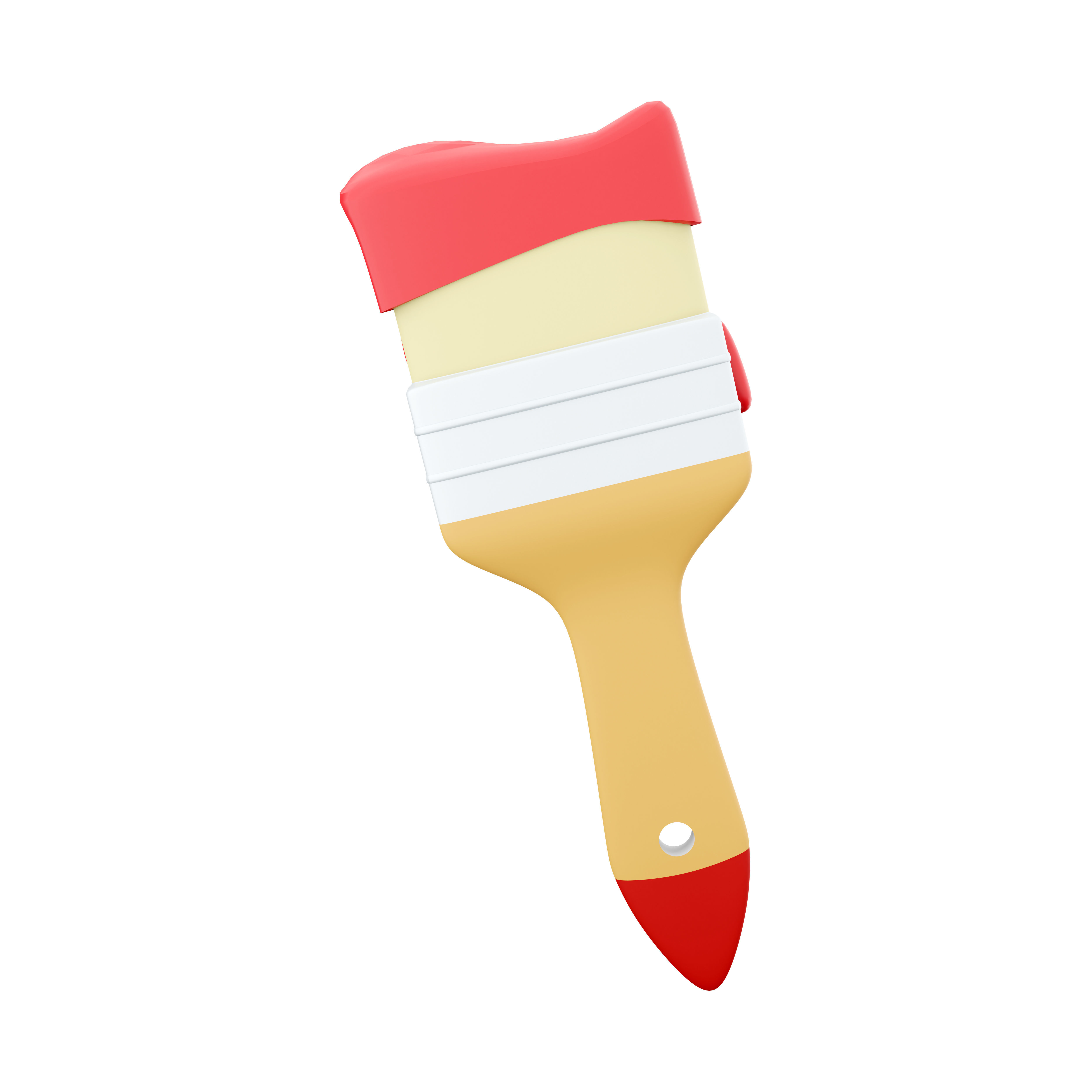 Wall paint brush cartoon icon 3D model | CGTrader