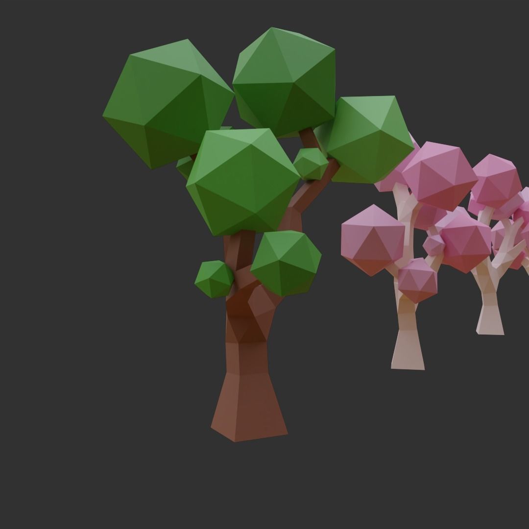 3D model Low Poly Style tree Set VR / AR / low-poly | CGTrader