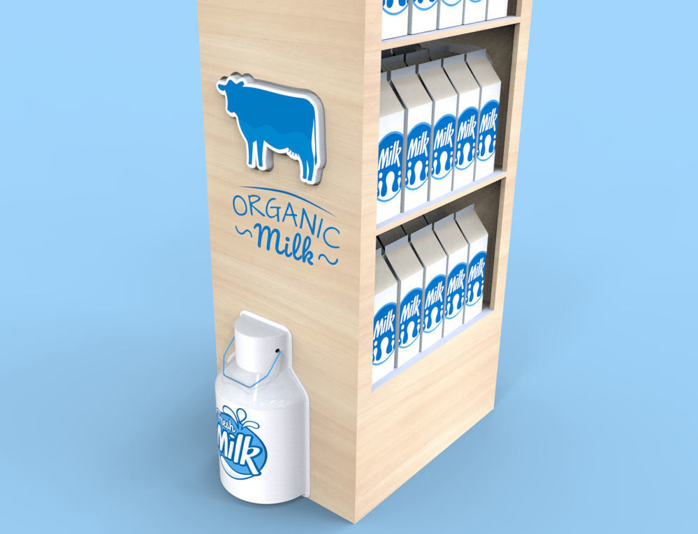 POS Wooden stand for milk COW 3D model | CGTrader