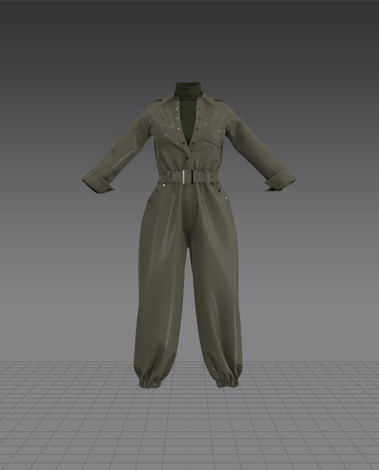 3D model Low Poly Women Military Outfit VR / AR / low-poly | CGTrader