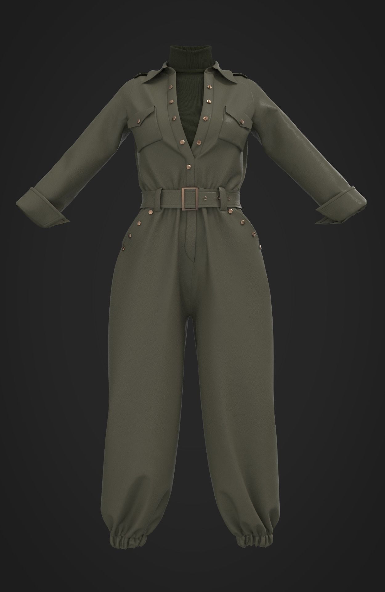 3D model Low Poly Women Military Outfit VR / AR / low-poly | CGTrader