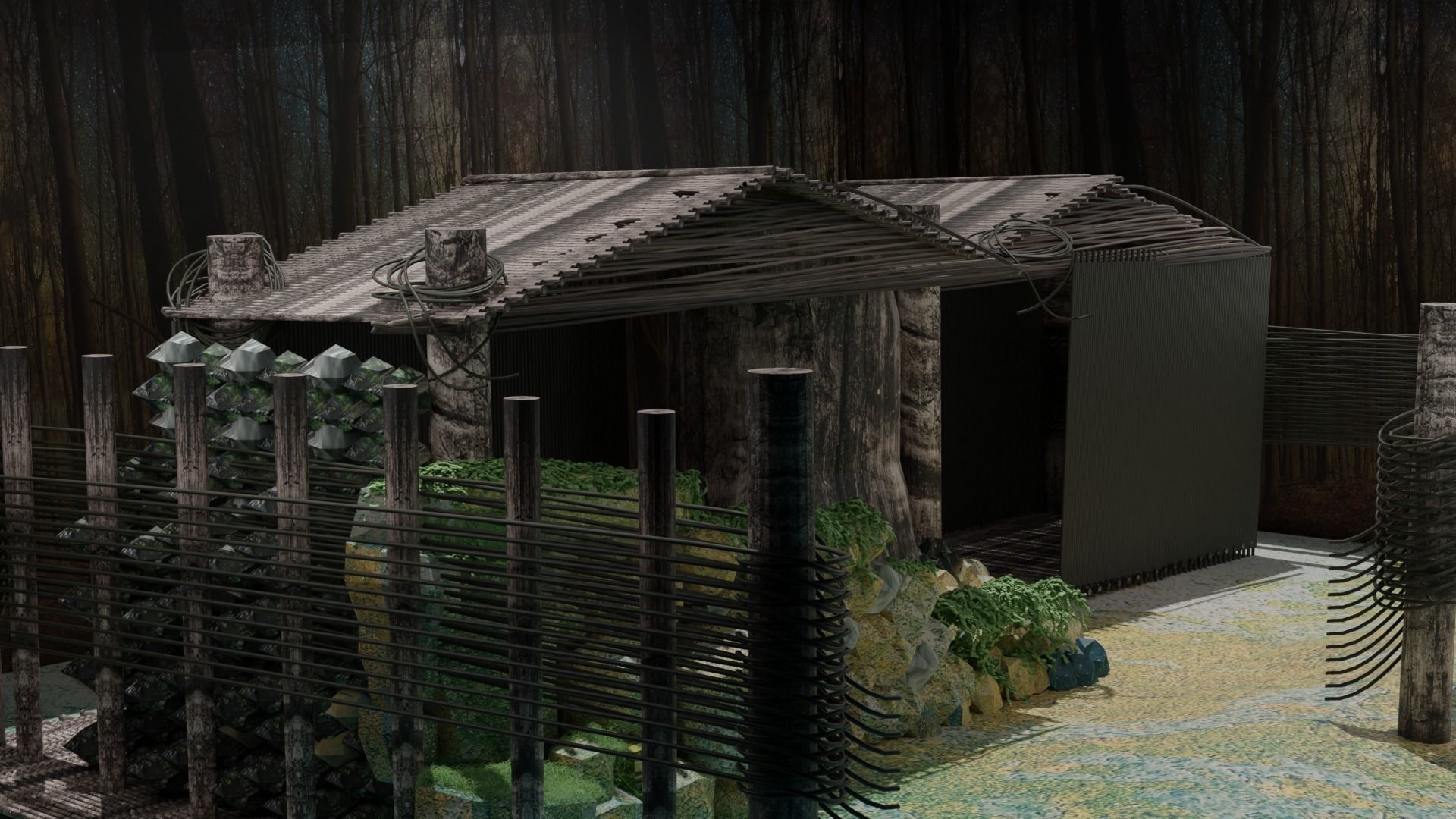 high-poly-game-environment zoo enclosure free 3D model | CGTrader