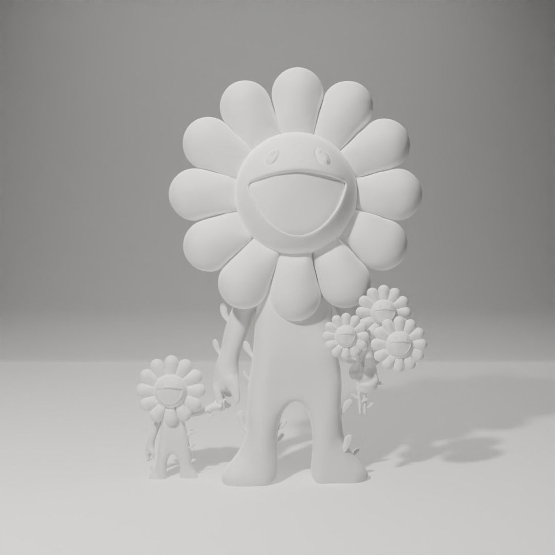 3D TAKASHI MURAKAMI FLOWERS PACK 3D model animated | CGTrader