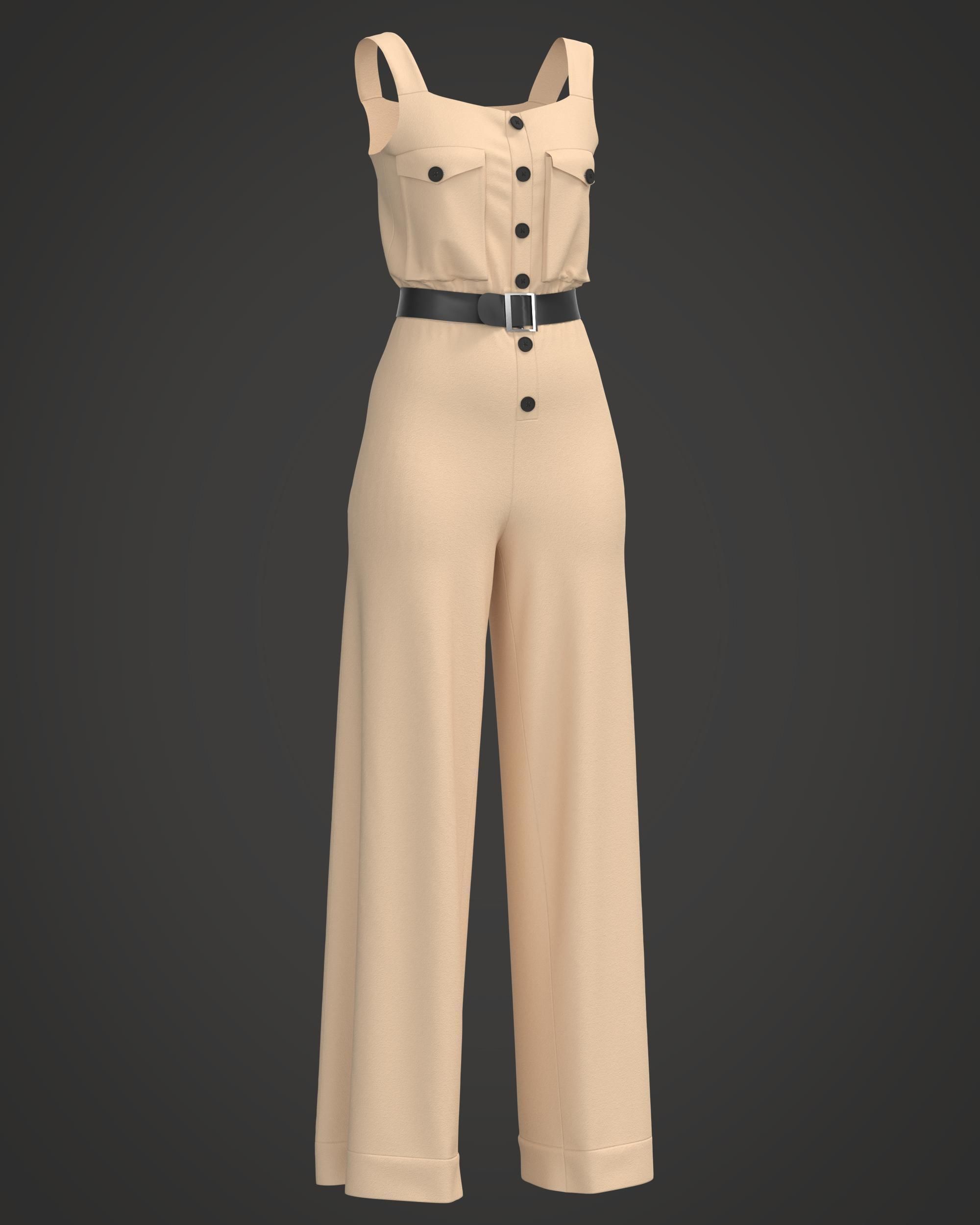 8 Women Long Jumpsuit 3D model | CGTrader