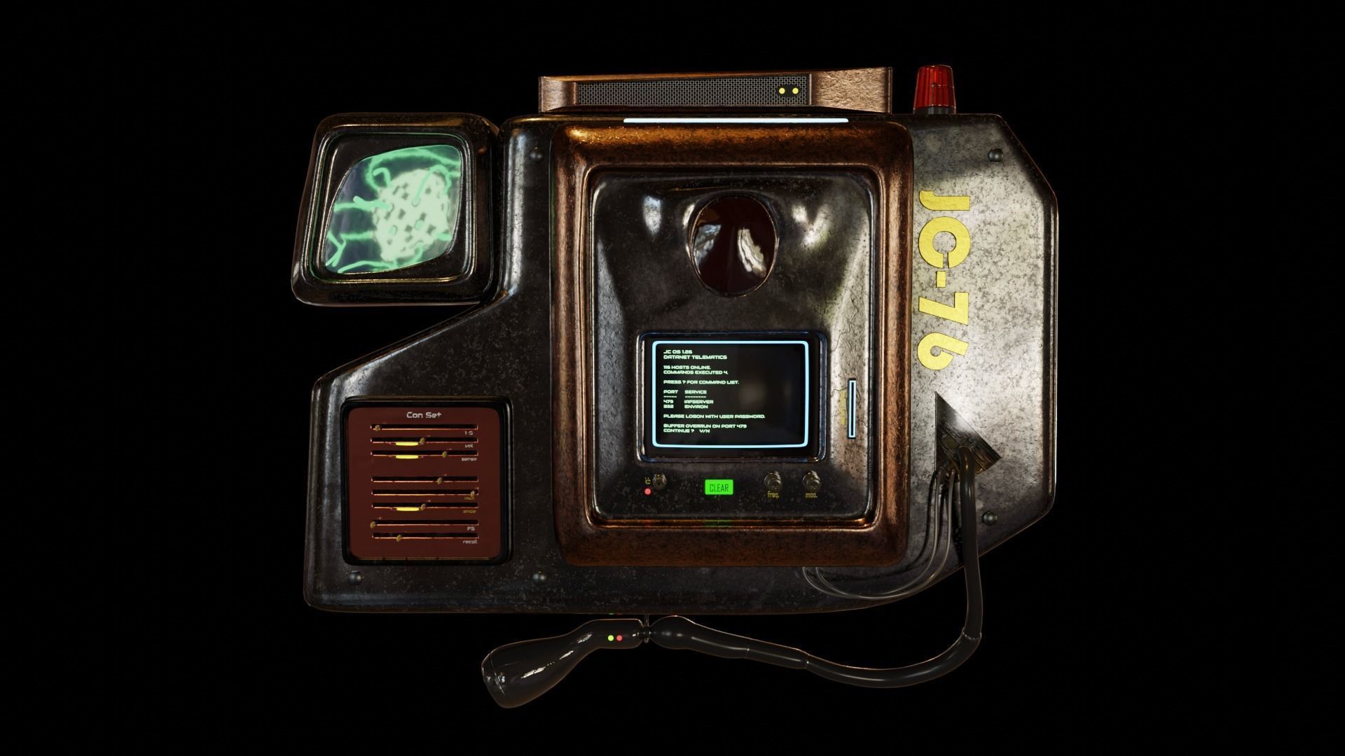 Scifi console terminal com cyberpunk device 3D model | CGTrader