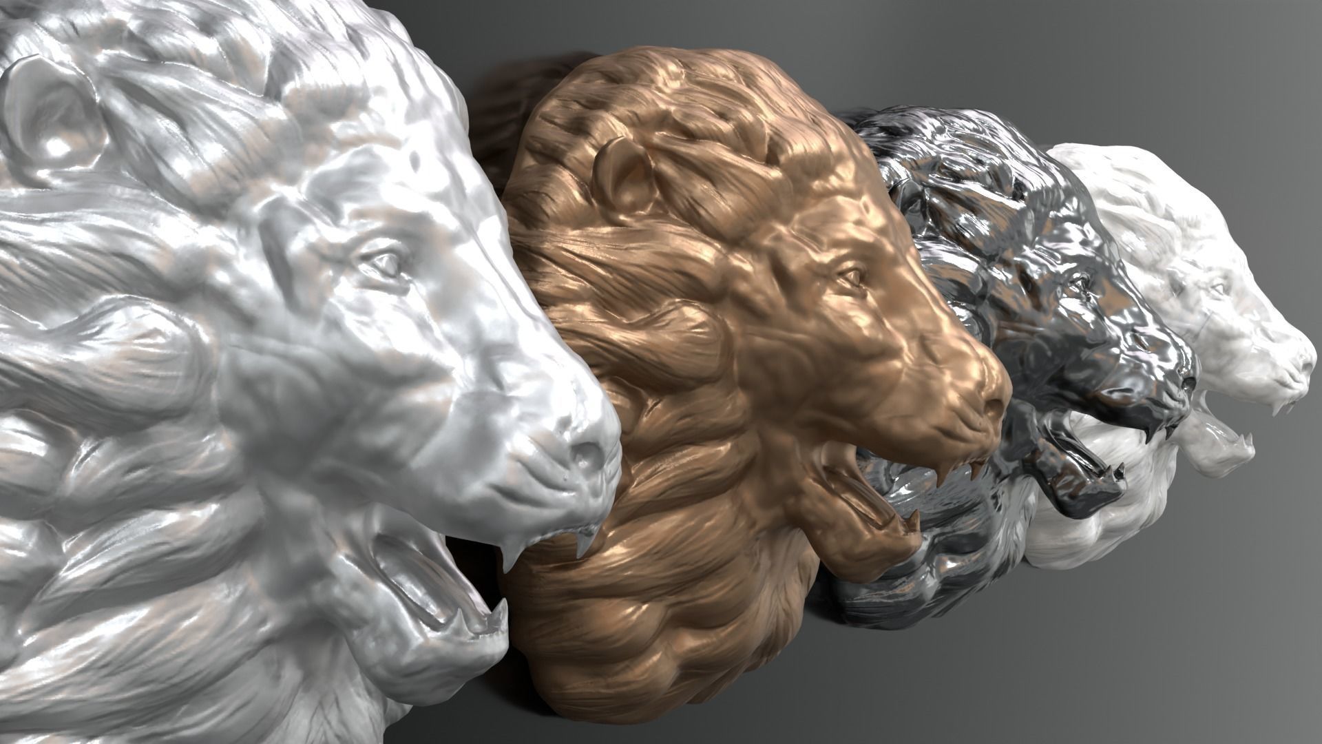 Lion Head sculpt lowpoly 3D model | CGTrader