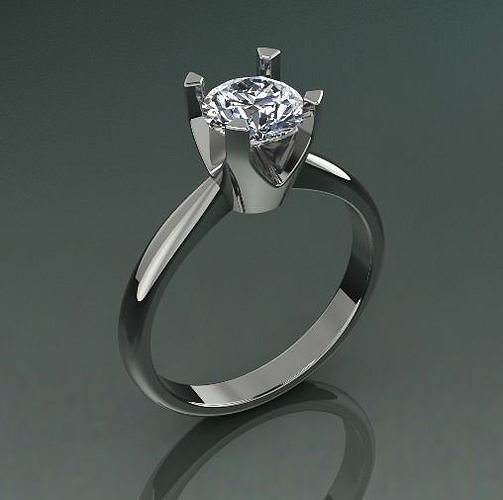 Soliter ring with one stone Model 2653 3D model 3D printable | CGTrader