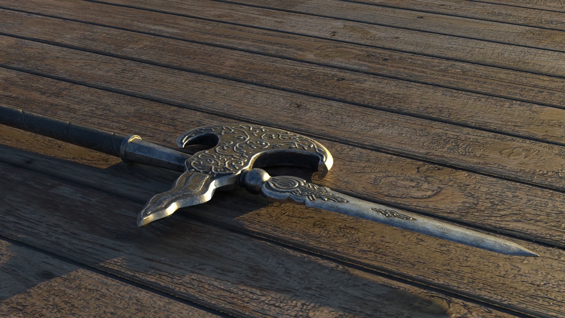 Banished Knights Halberd from Elden Ring free VR / AR / low-poly 3D ...