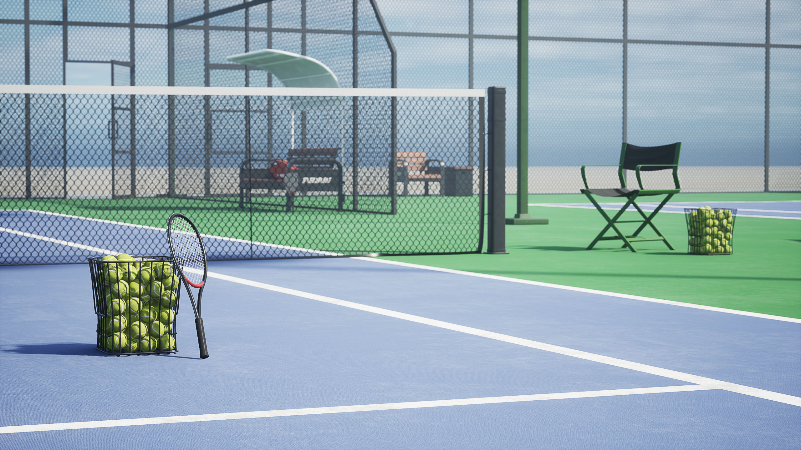 3D model Tennis Court Game Ready UE VR / AR / low-poly | CGTrader