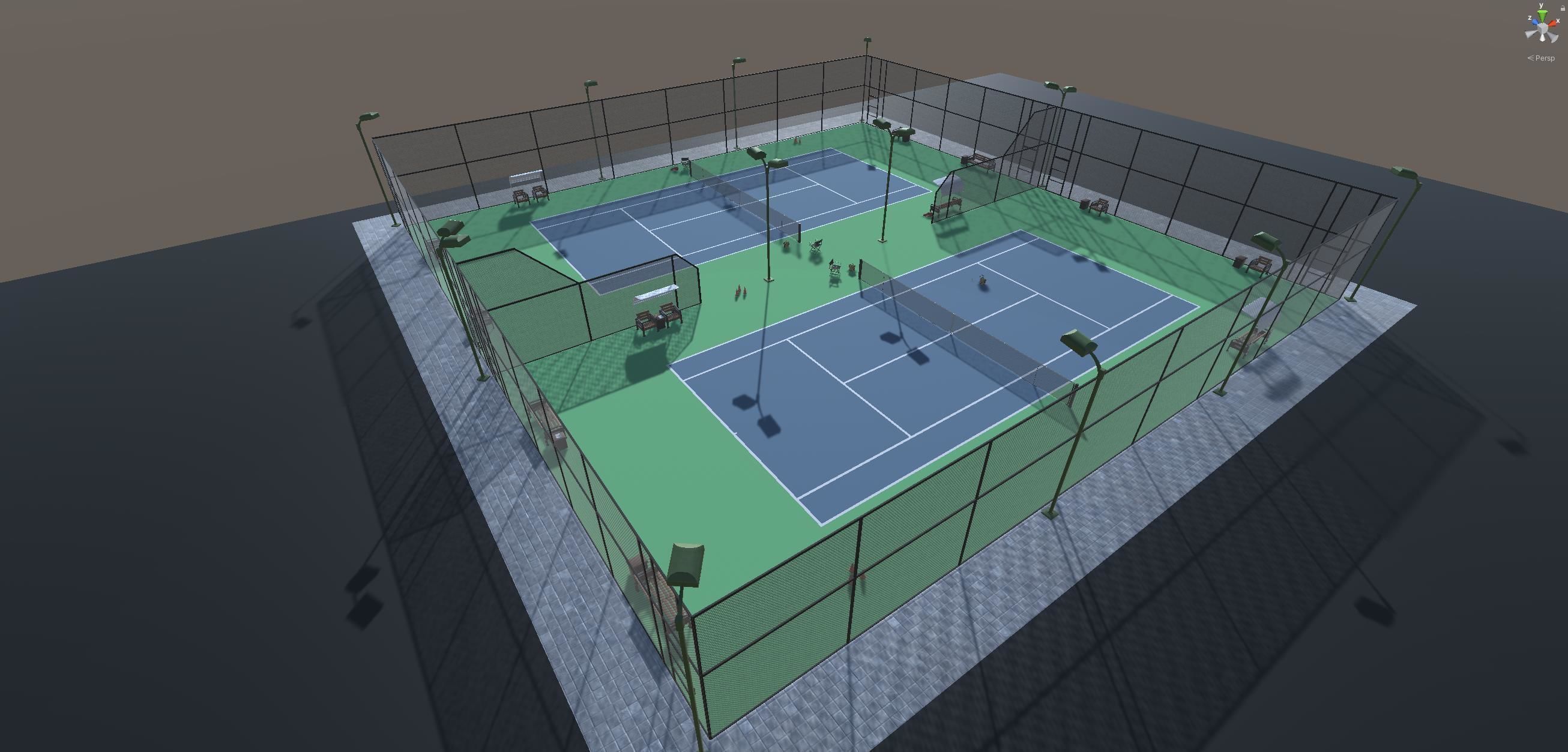 3D model Tennis Court Game Ready UE VR / AR / low-poly | CGTrader