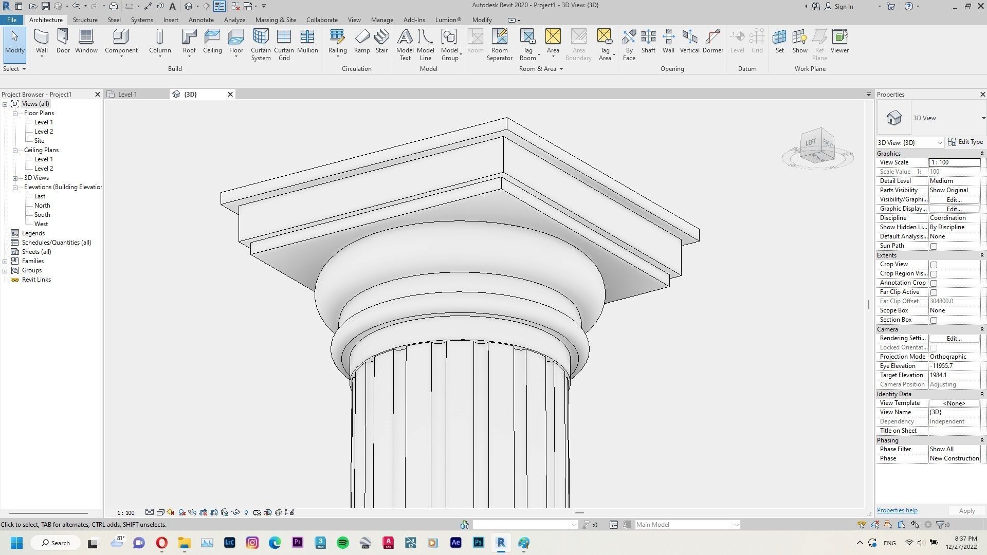 Classic Column Revit Family 3D model | CGTrader
