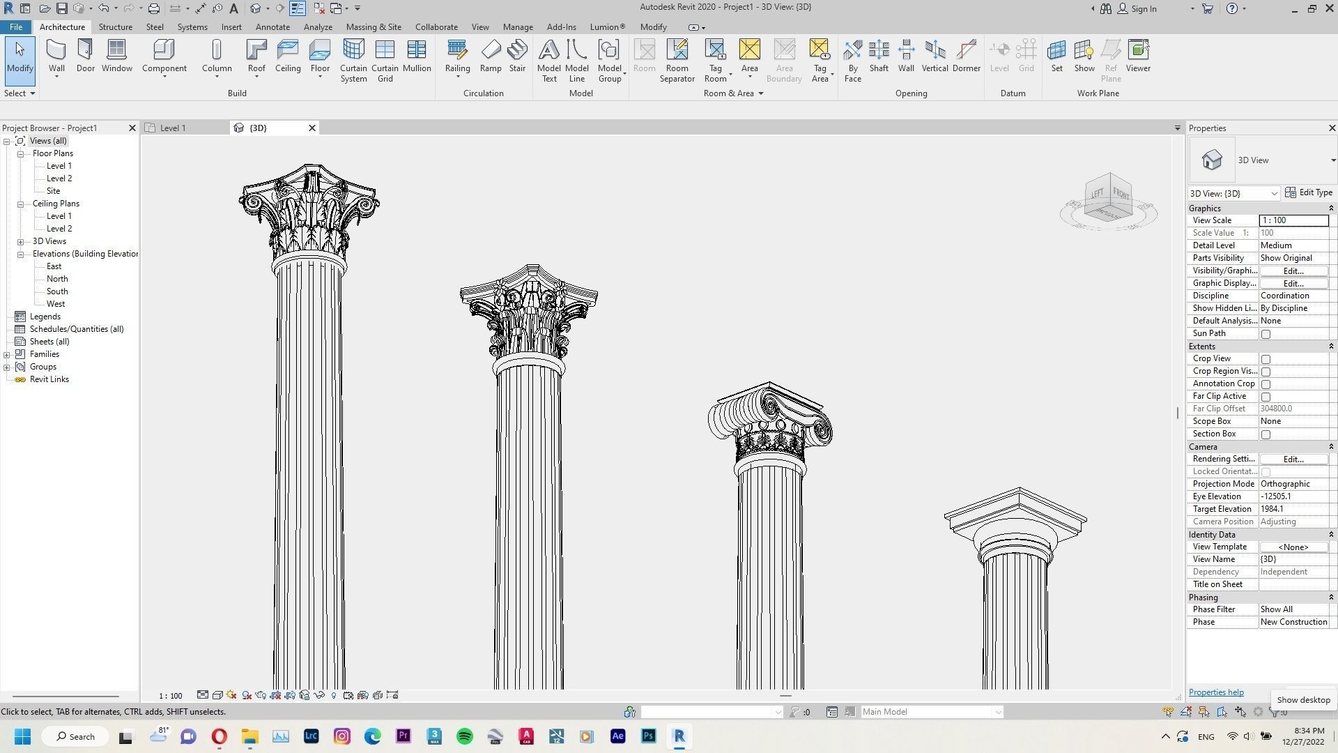 Classic Column Revit Family 3D model | CGTrader