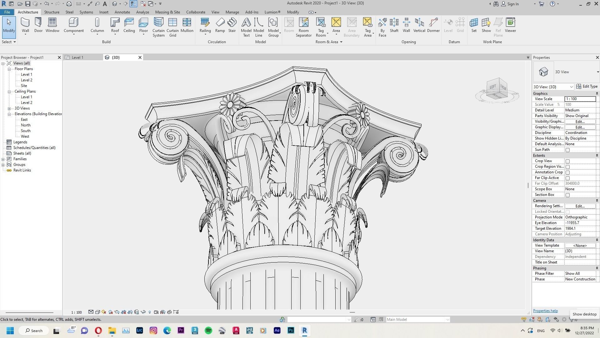 Classic Column Revit Family 3D model | CGTrader