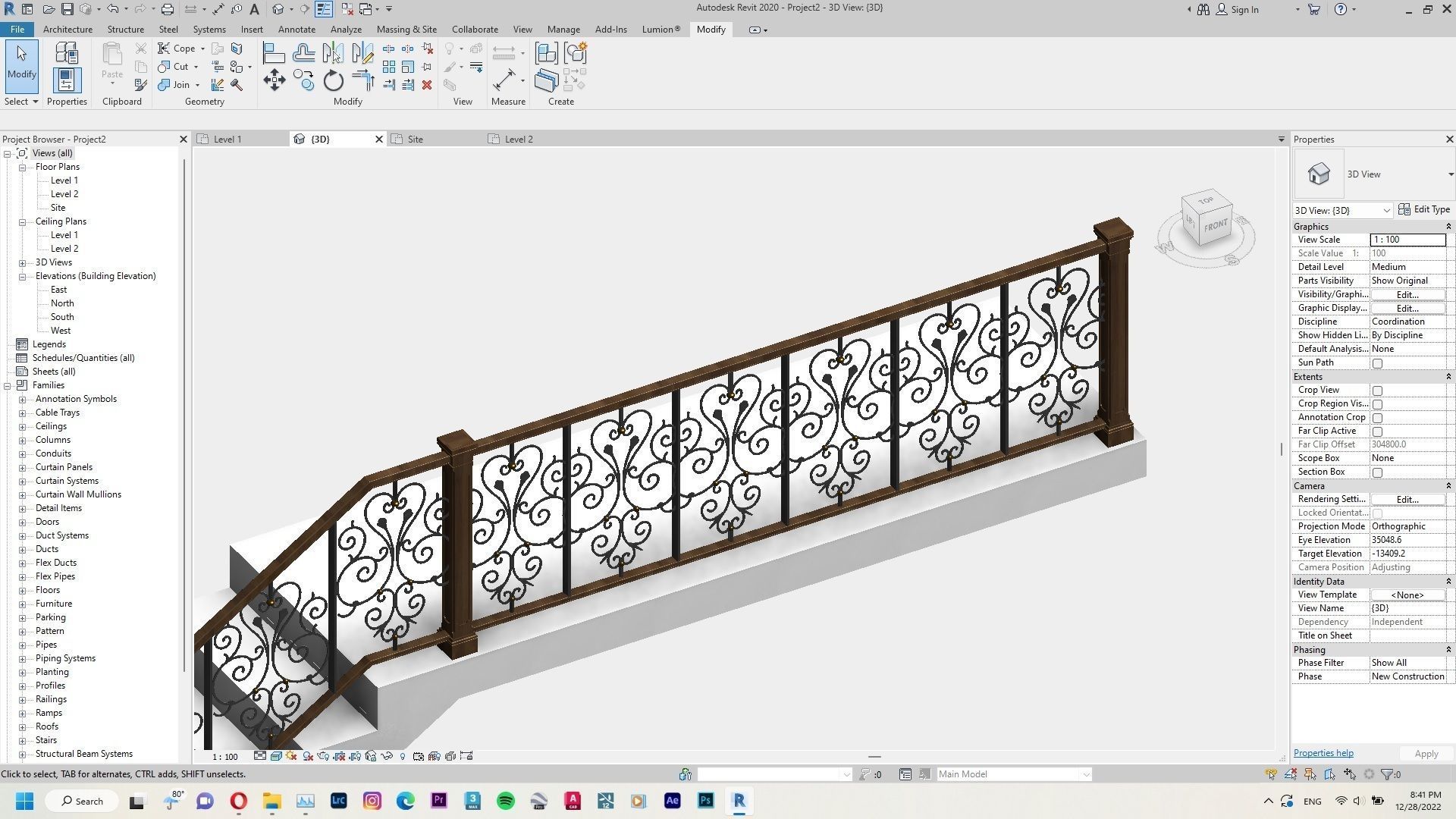 Classic Railing Revit Family 3D model | CGTrader
