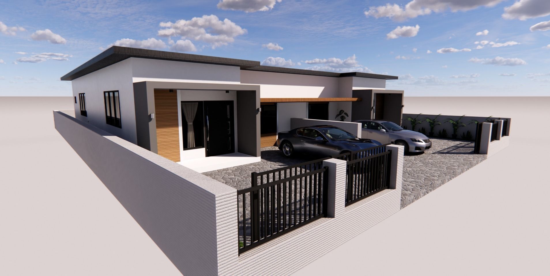 Duplex House Design 3D model animated | CGTrader