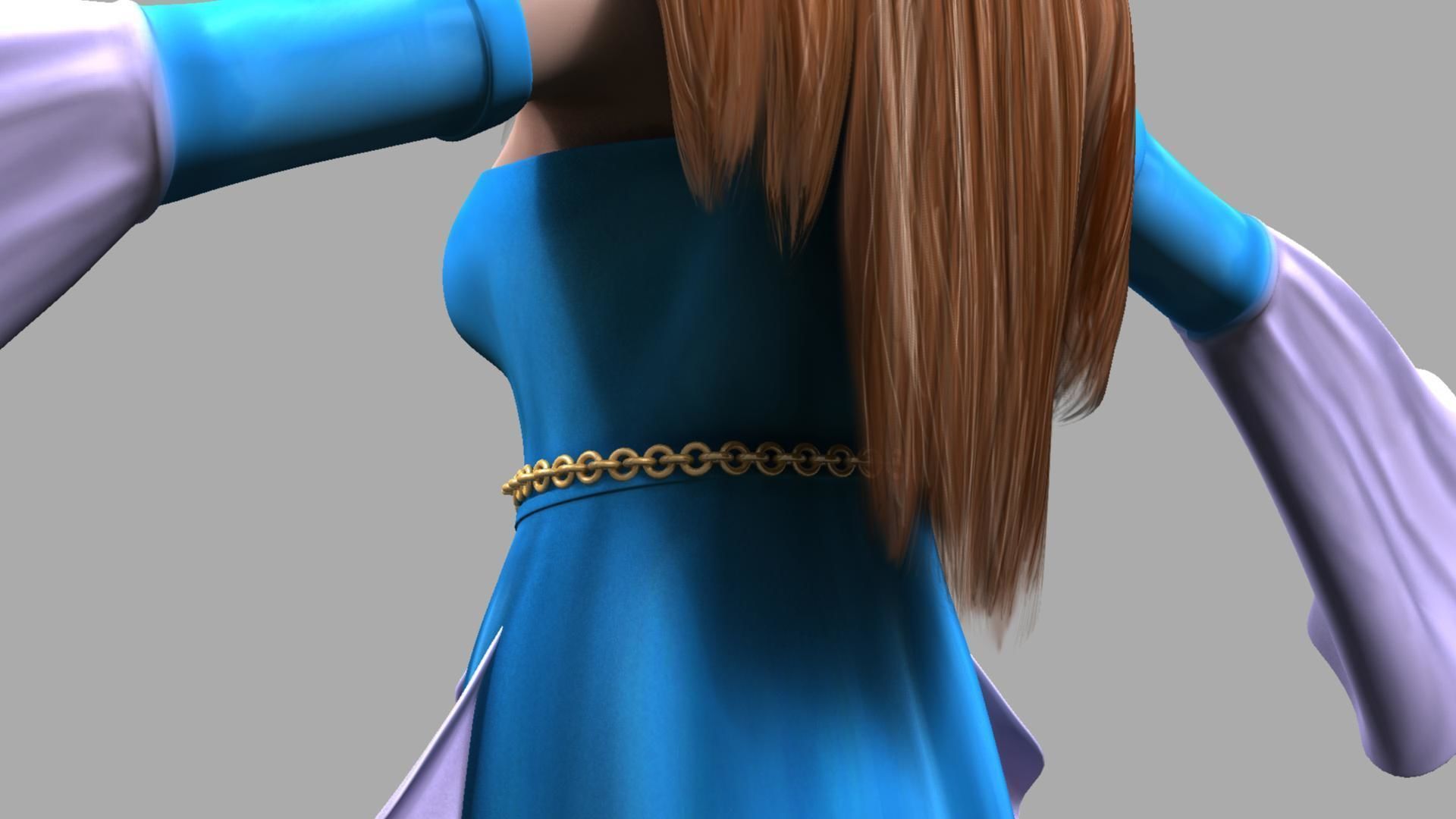 Queen woman wearing dress and crown 3D model | CGTrader