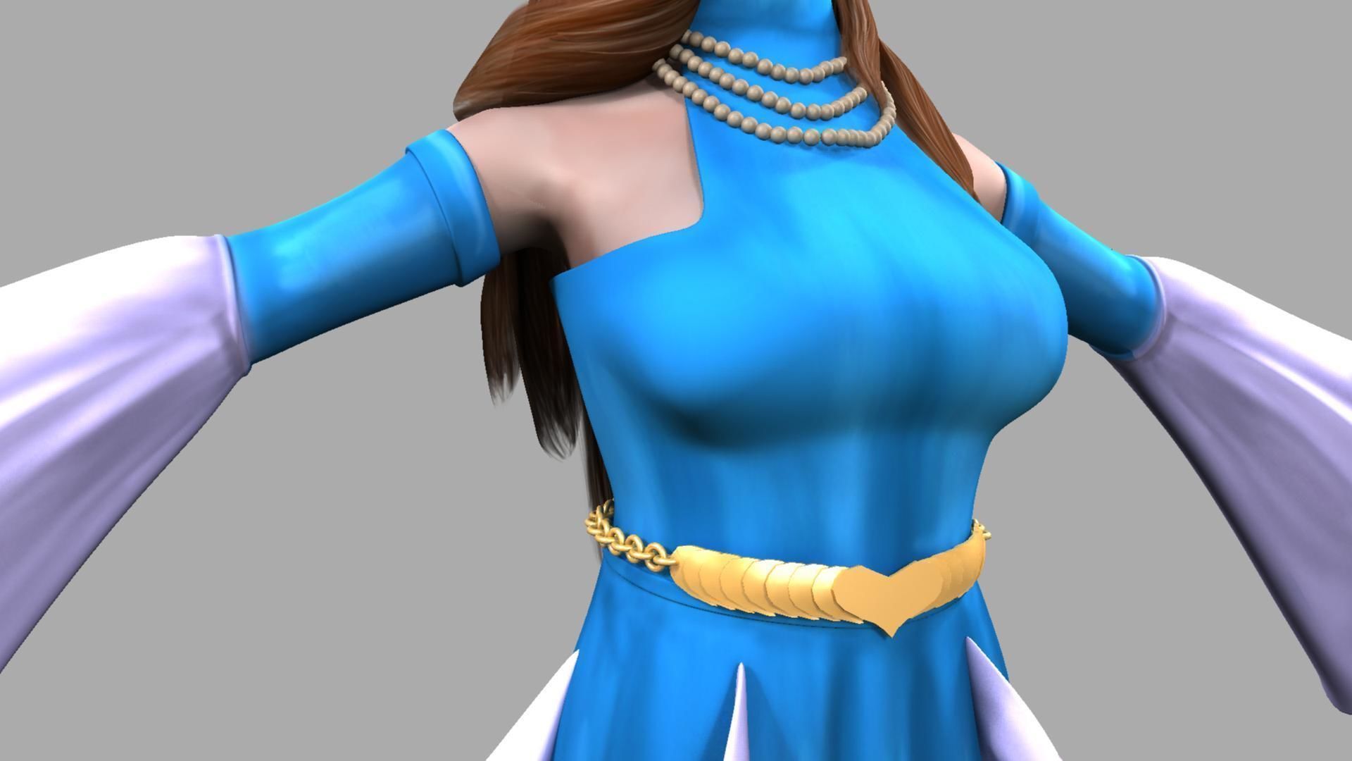 Queen woman wearing dress and crown 3D model | CGTrader