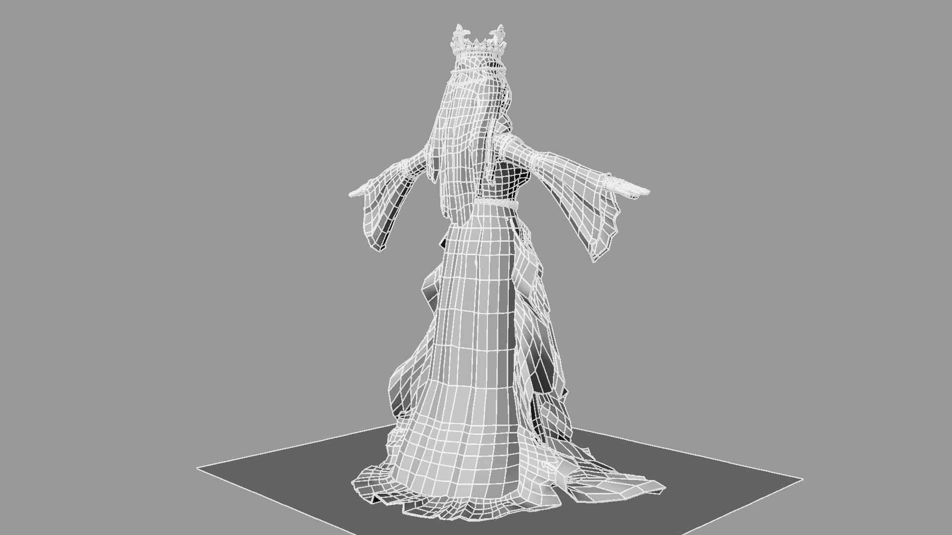Queen woman wearing dress and crown 3D model | CGTrader