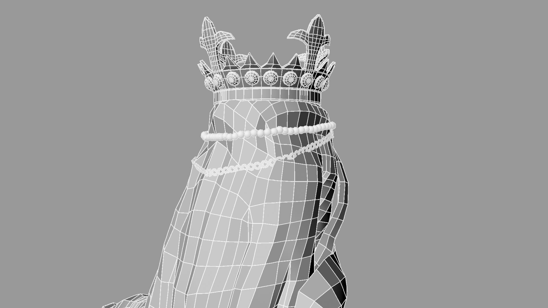 Queen woman wearing dress and crown 3D model | CGTrader