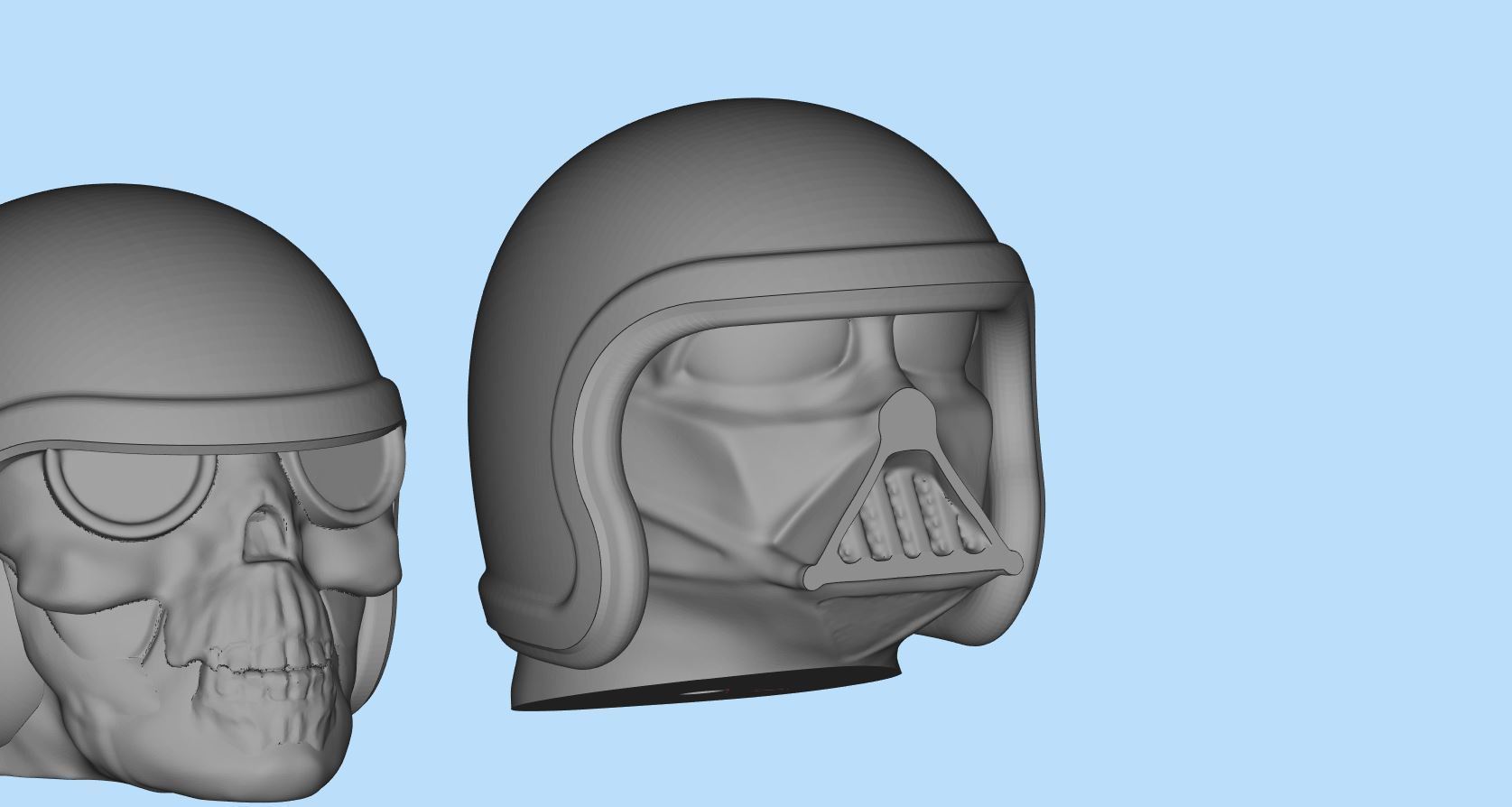 STL printable Skull and D Vader head for Wild Willie Driver 3D model 3D ...