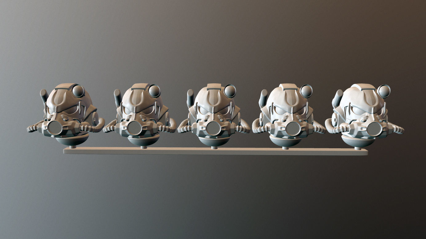Nuclear space helmet pack 3D model 3D printable | CGTrader