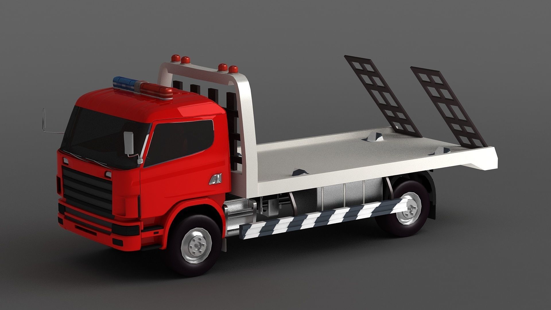 truck lorry urban trailer vehicle semi tow evacuator 3D model | CGTrader
